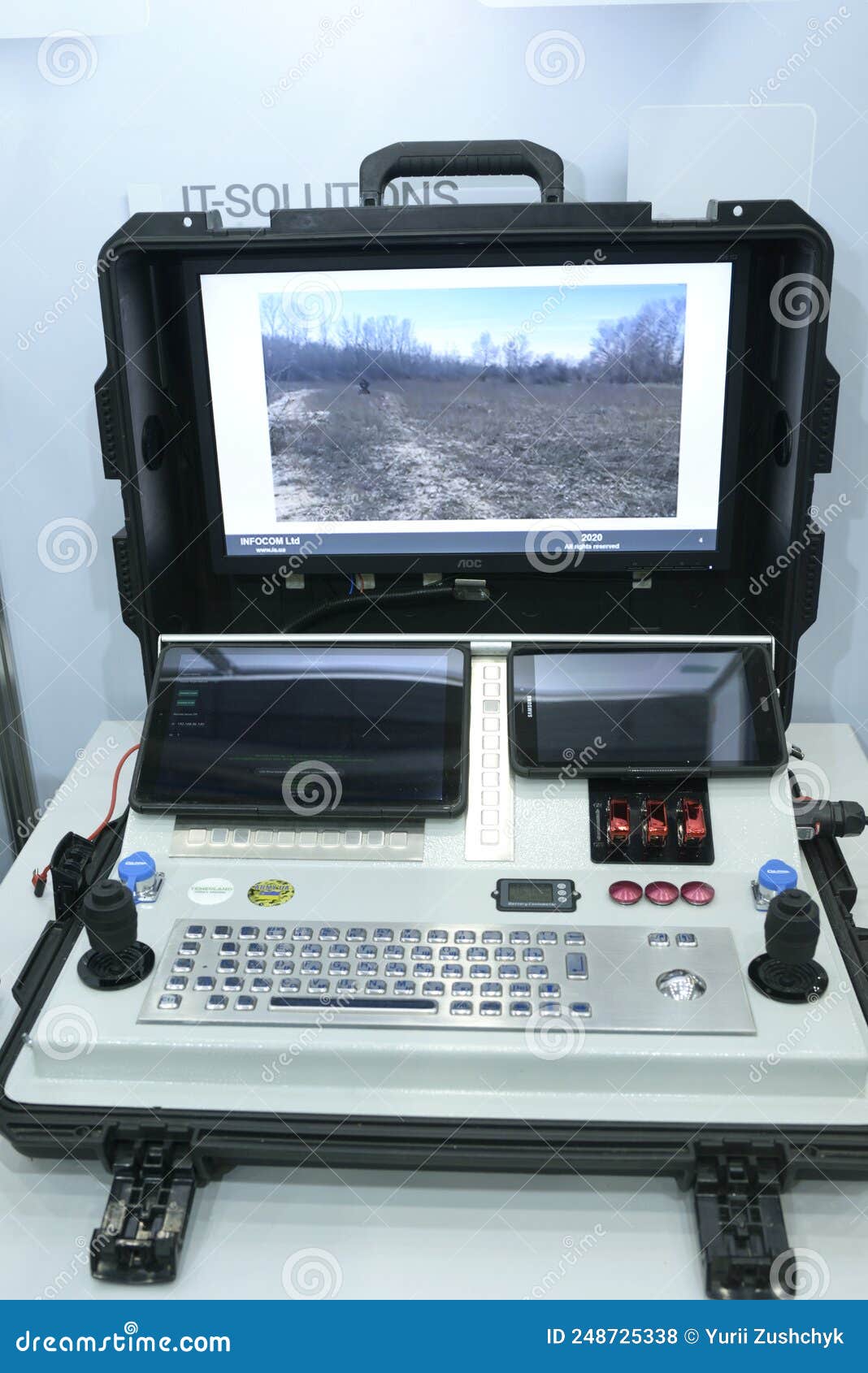 Military Robotic Fire Control Panel Presented on Stand. Kyiv Ukraine ...