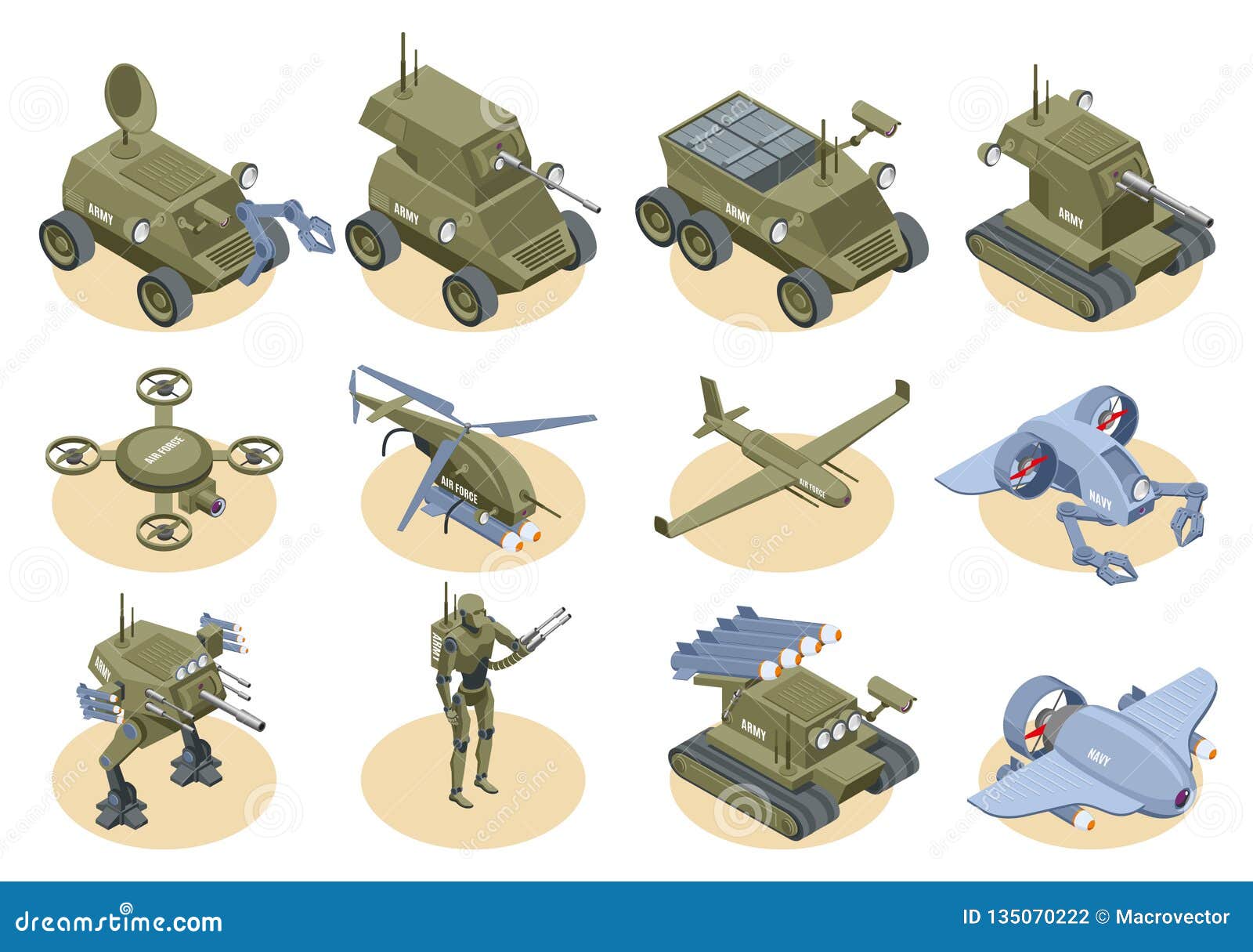 Military Robots Isometric Icons Set Stock Vector - Illustration of ... Military Robots Isometric Icons Set Stock Vector - Illustration of ...