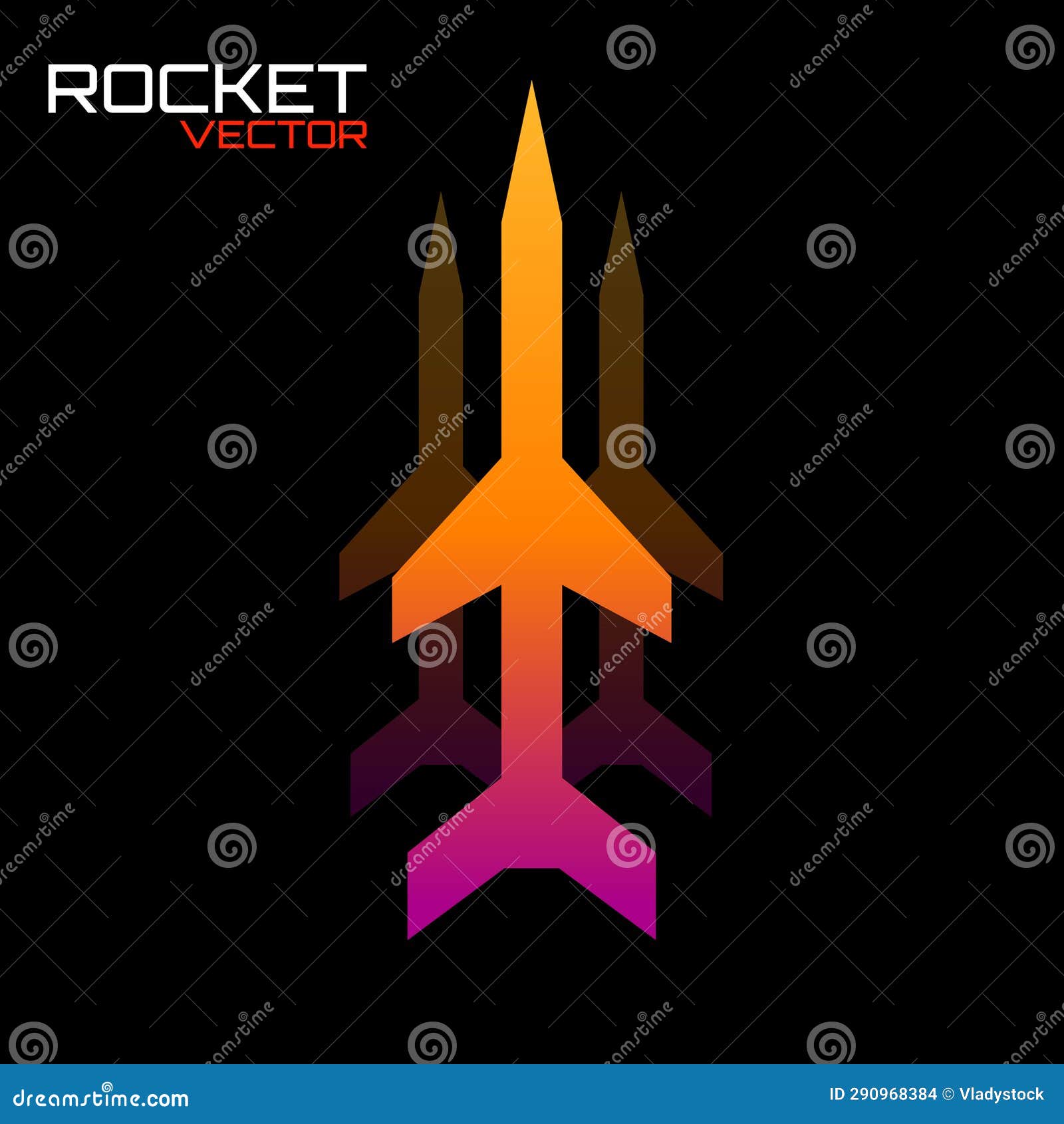 Military Rocket in Style Gradient Stock Vector - Illustration of ...