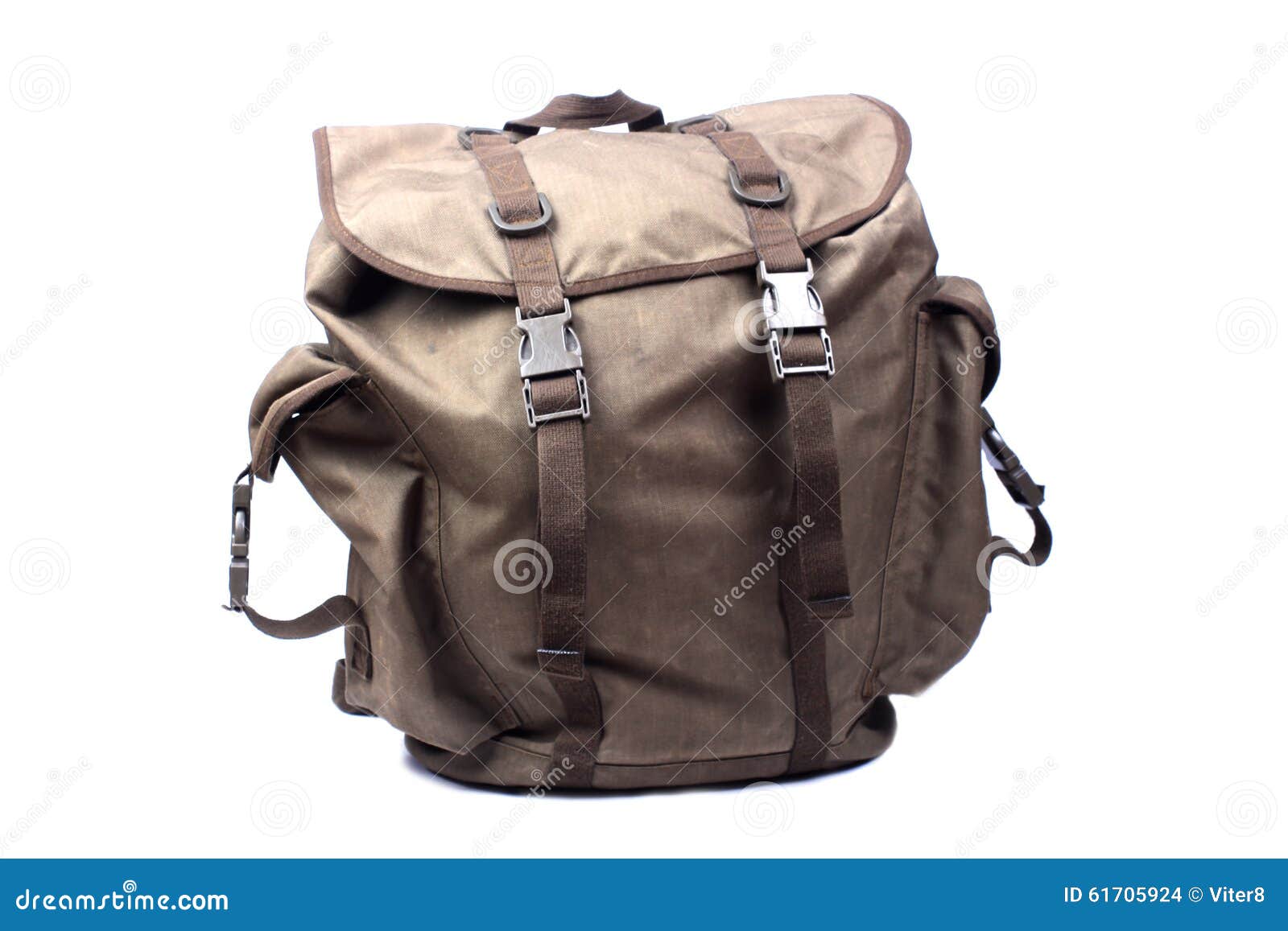 Military Rucksack Isolated on White Stock Photo - Image of hiking ...