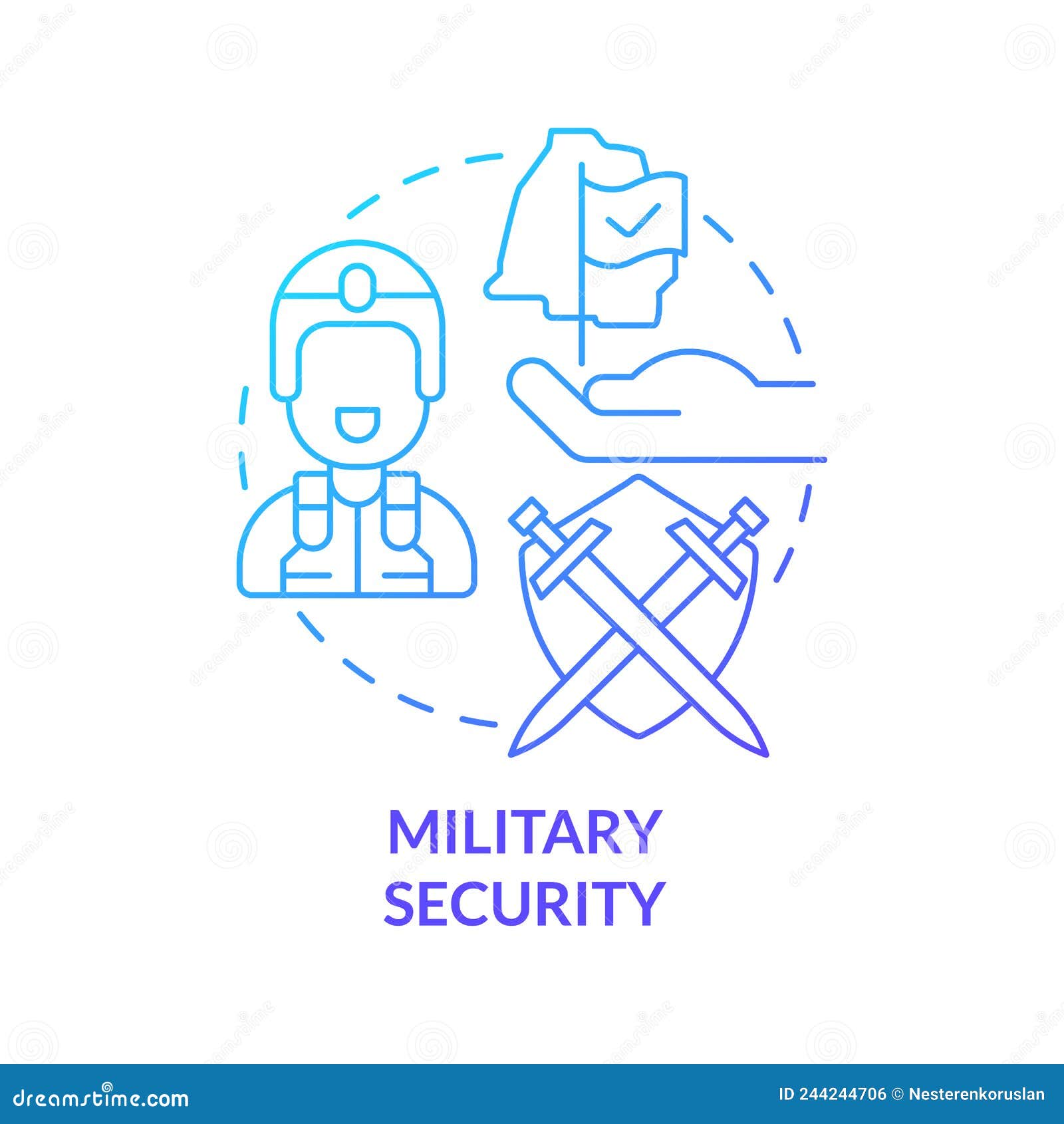 Military Security Blue Gradient Concept Icon Stock Vector ...