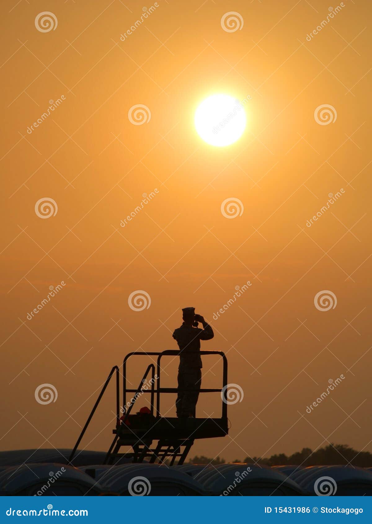 Military Sentry in Front of Sunset Stock Photo - Image of military ...