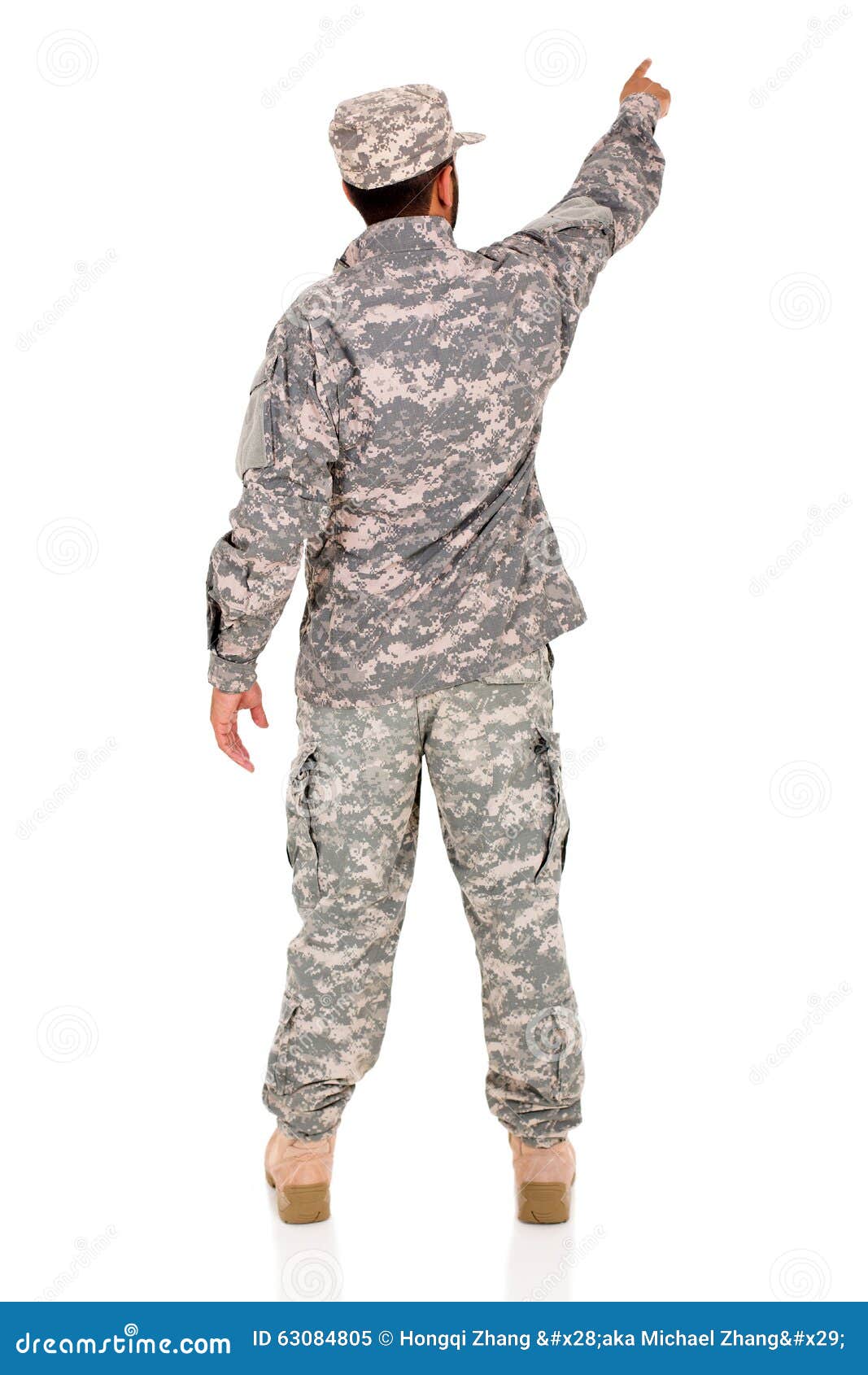 Military Serviceman Pointing Stock Image - Image of posing, confident ...