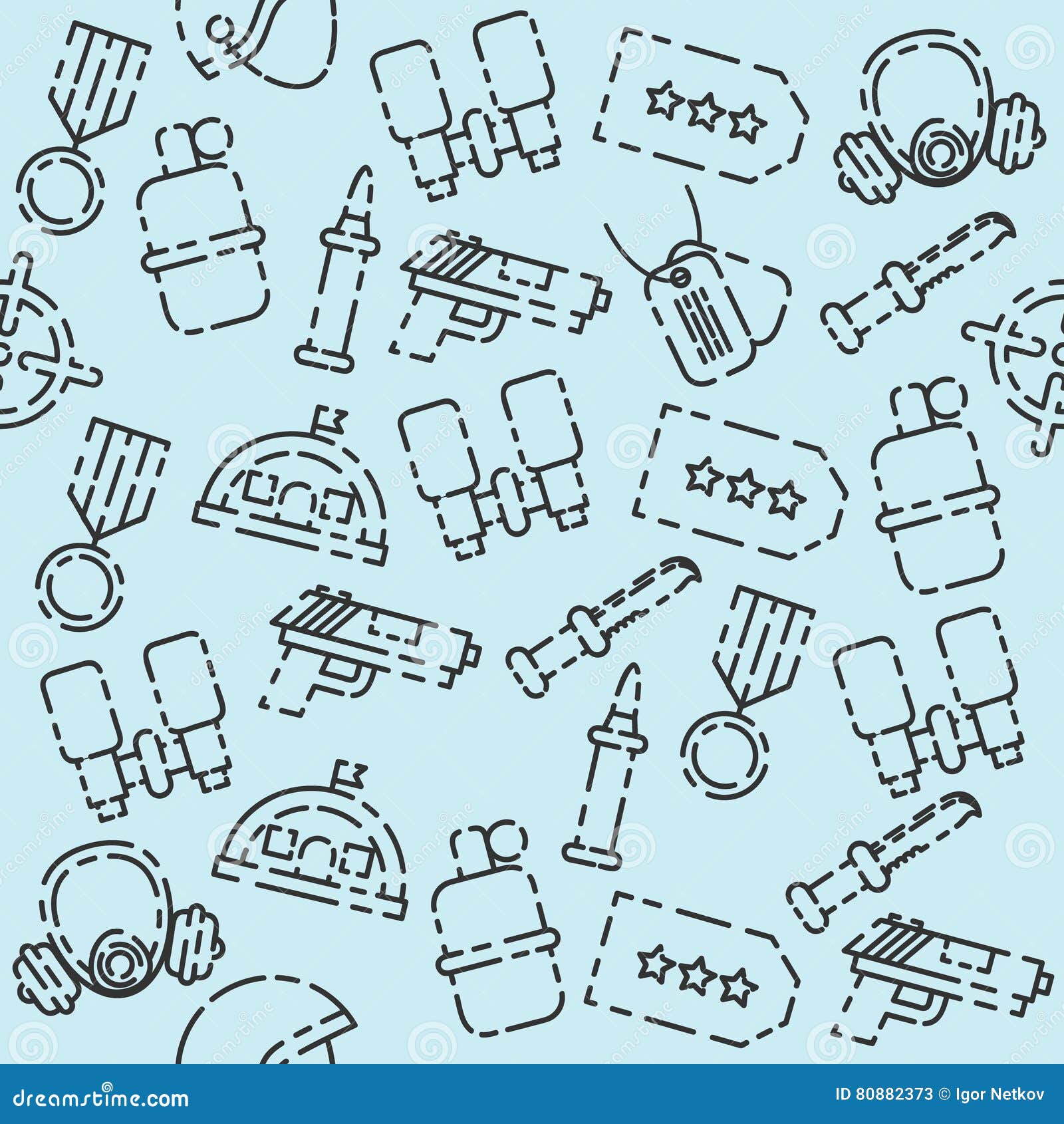 Military set pattern stock vector. Illustration of armed - 80882373