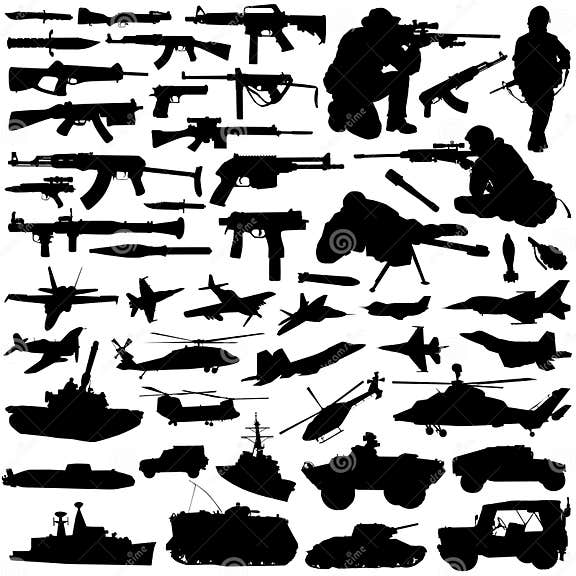 Military set vector stock vector. Illustration of vector - 7160956