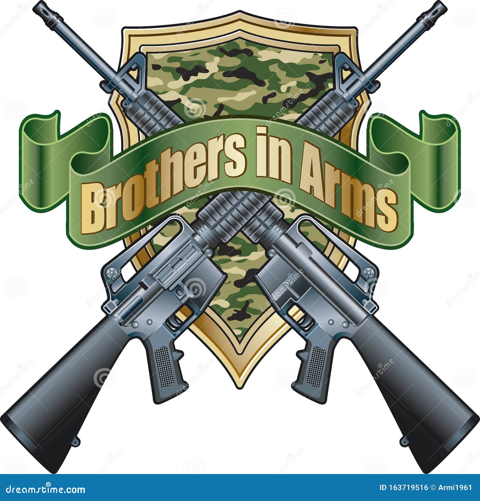 Military Shield Background With Muskets, Swords, Cannons And Banners ...