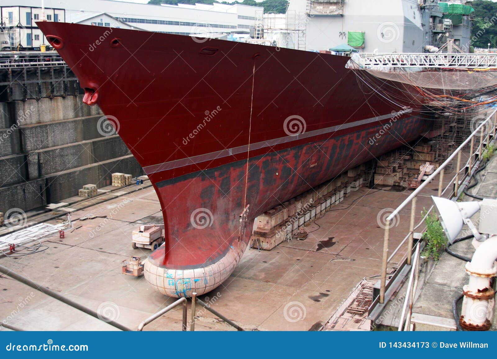 Military Ship in Drydock stock image. Image of naval - 143434173