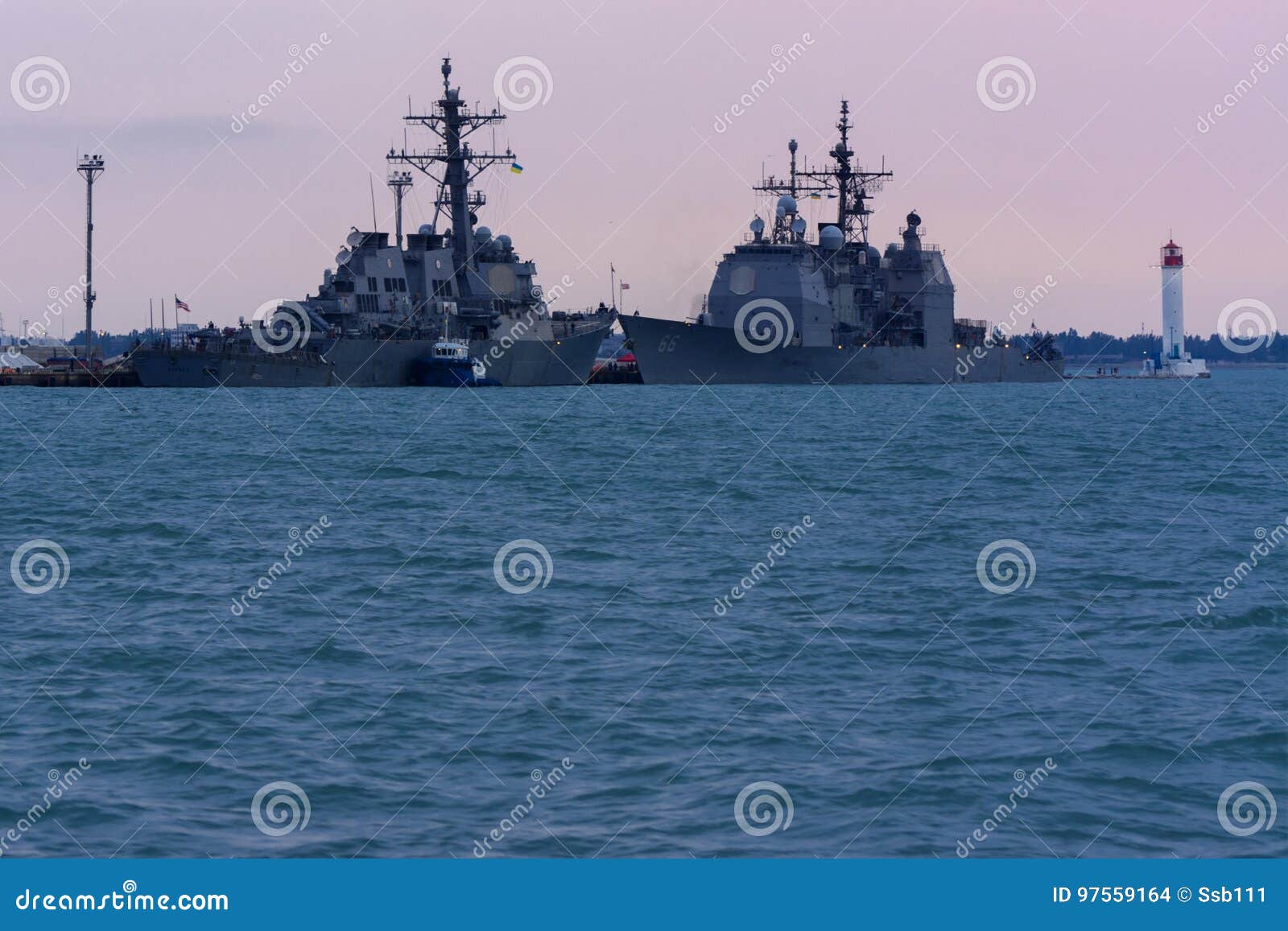 The Military Ship is Moored in the Seaport of Odessa Editorial Stock ...