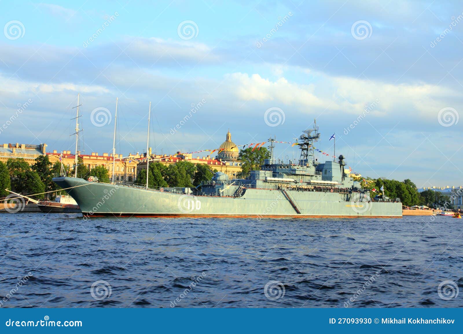 Military Ship on Neva River - Day of the Navy Editorial Image - Image ...
