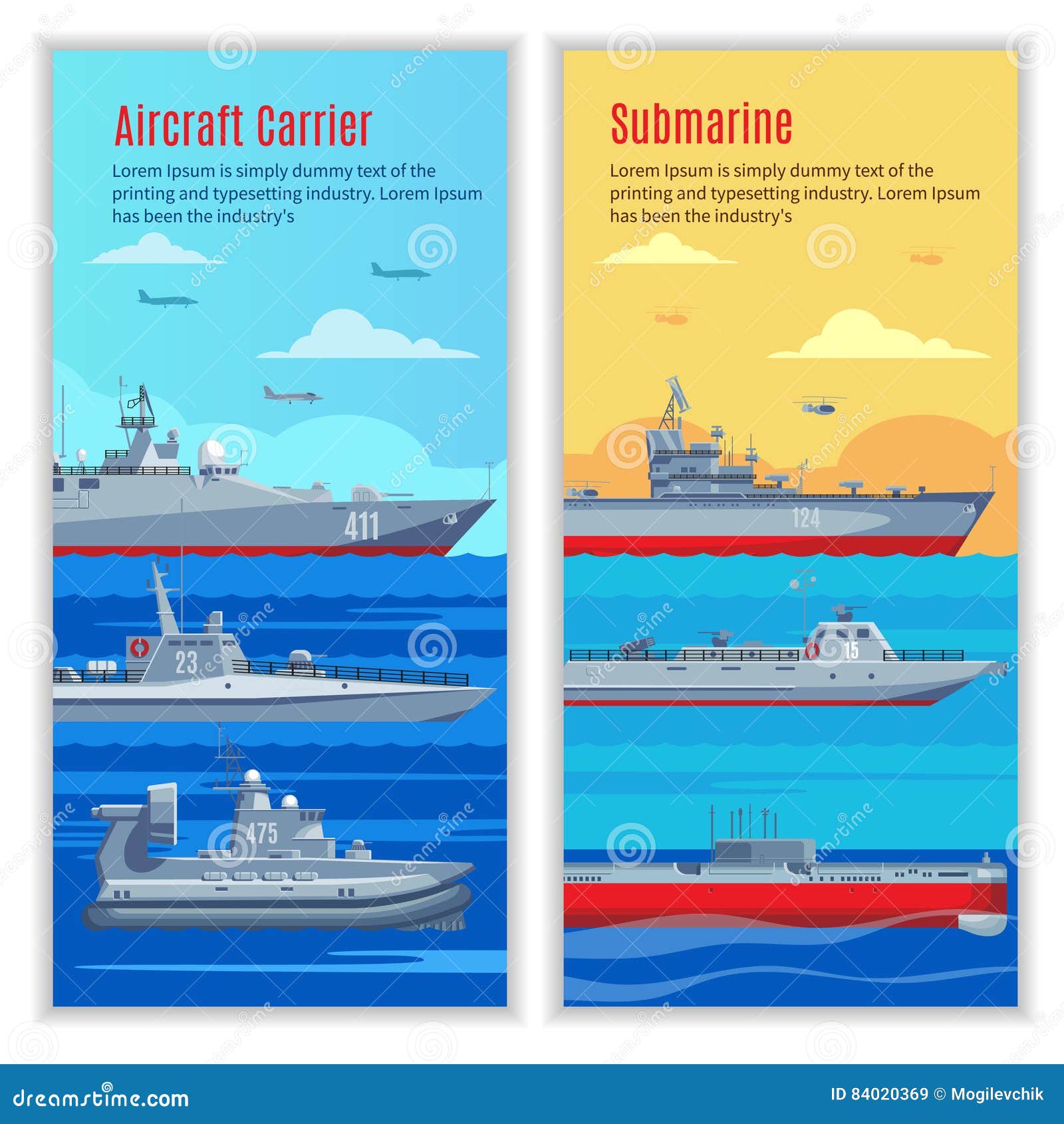 Military Ships Vertical Banners Stock Vector - Illustration of design ...