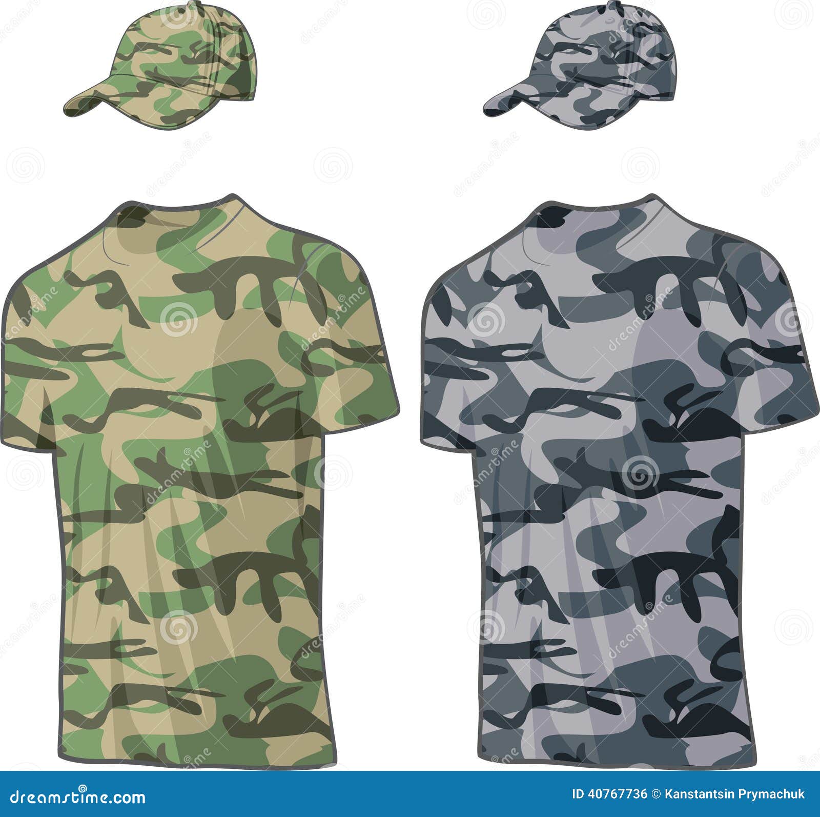 Military Shirts and Caps Templates. Vector Stock Vector - Illustration ...