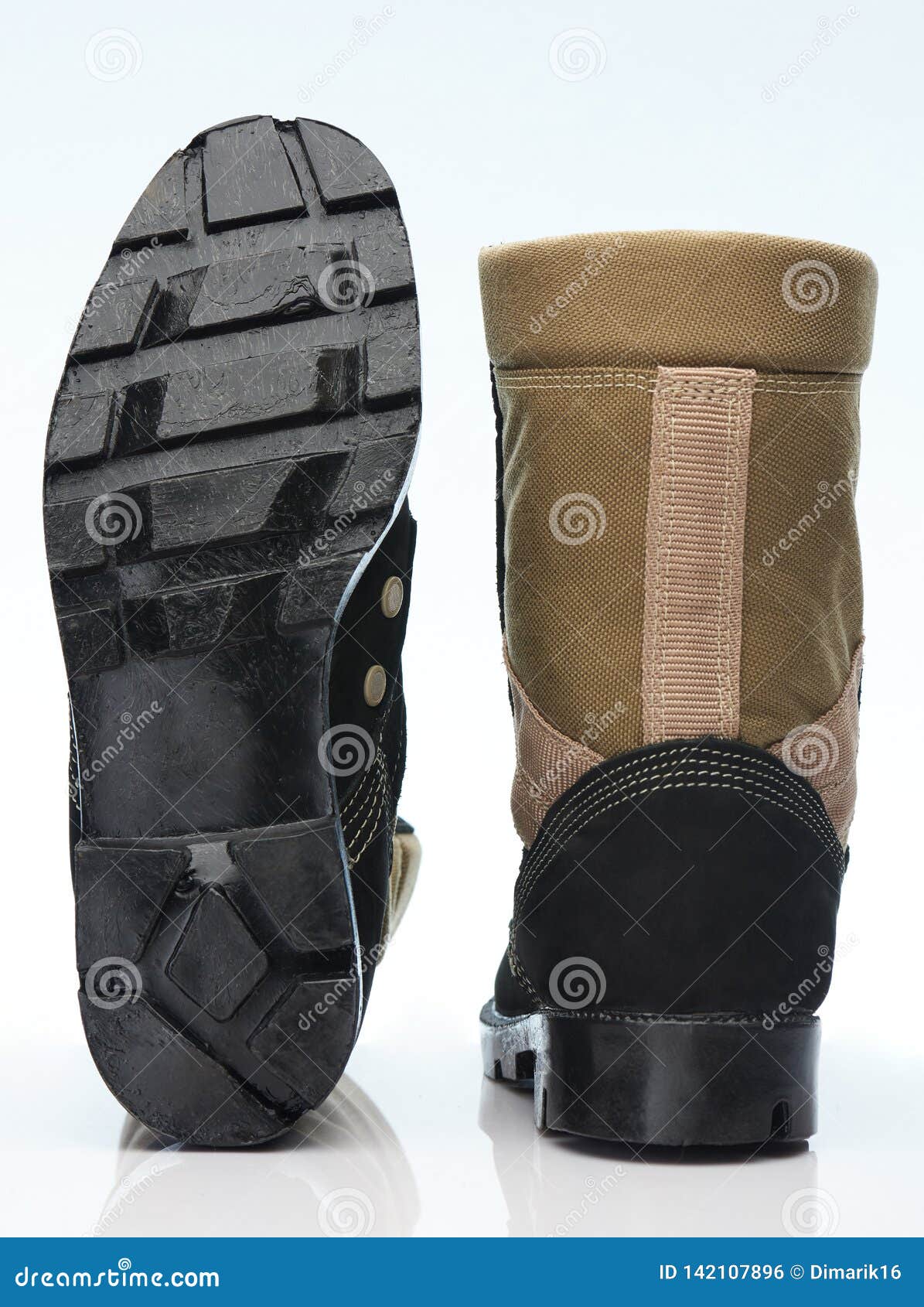 Military Shoes with Black Shoes Stock Photo - Image of footwear, brown ...
