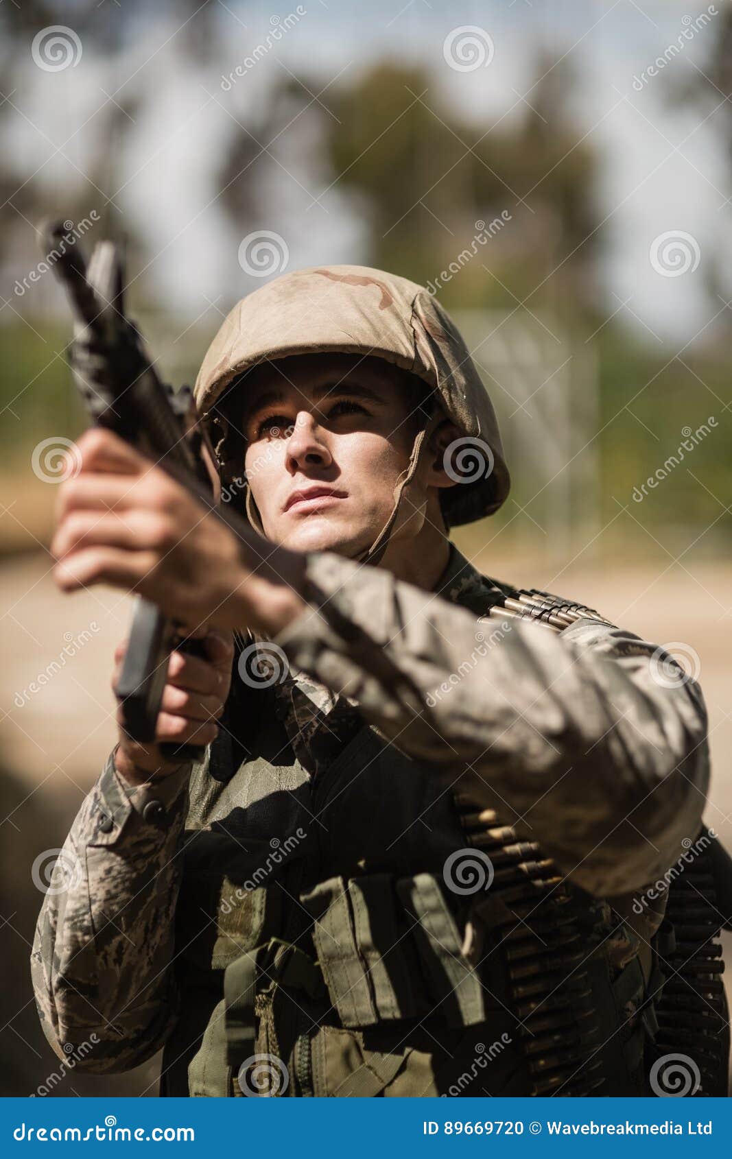 Military Soldier Aiming with a Rifle Stock Photo - Image of camouflage ...