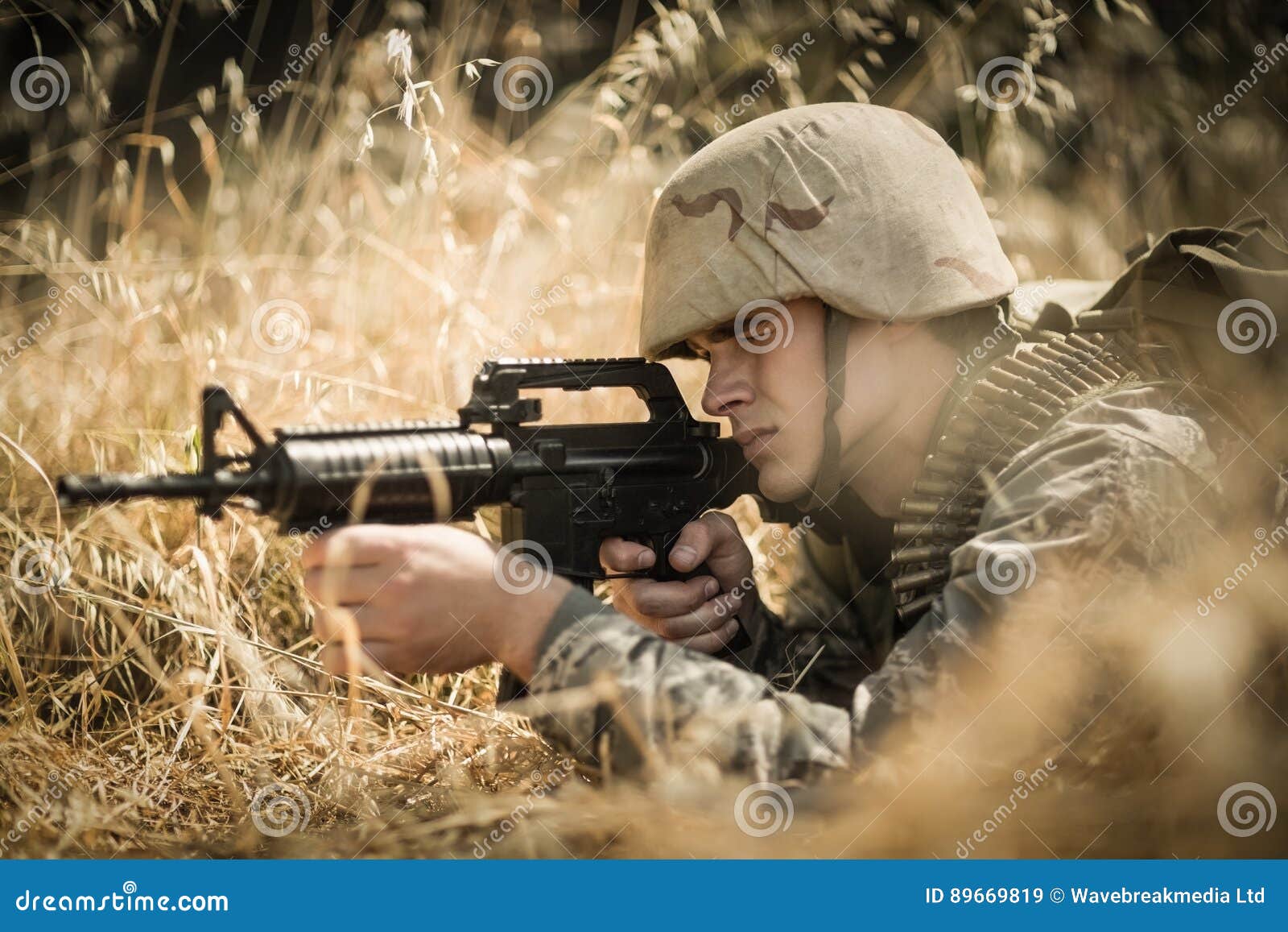 Soldier Aiming With Gun Royalty-Free Stock Photography | CartoonDealer ...