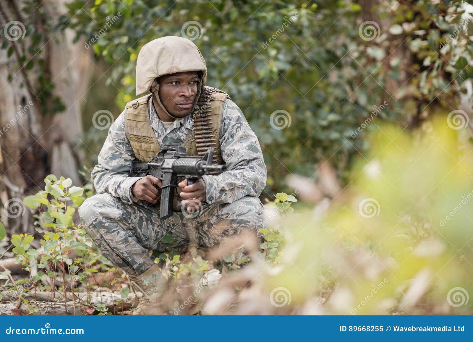 Military Soldier Guarding with a Rifle Stock Image - Image of marine ...
