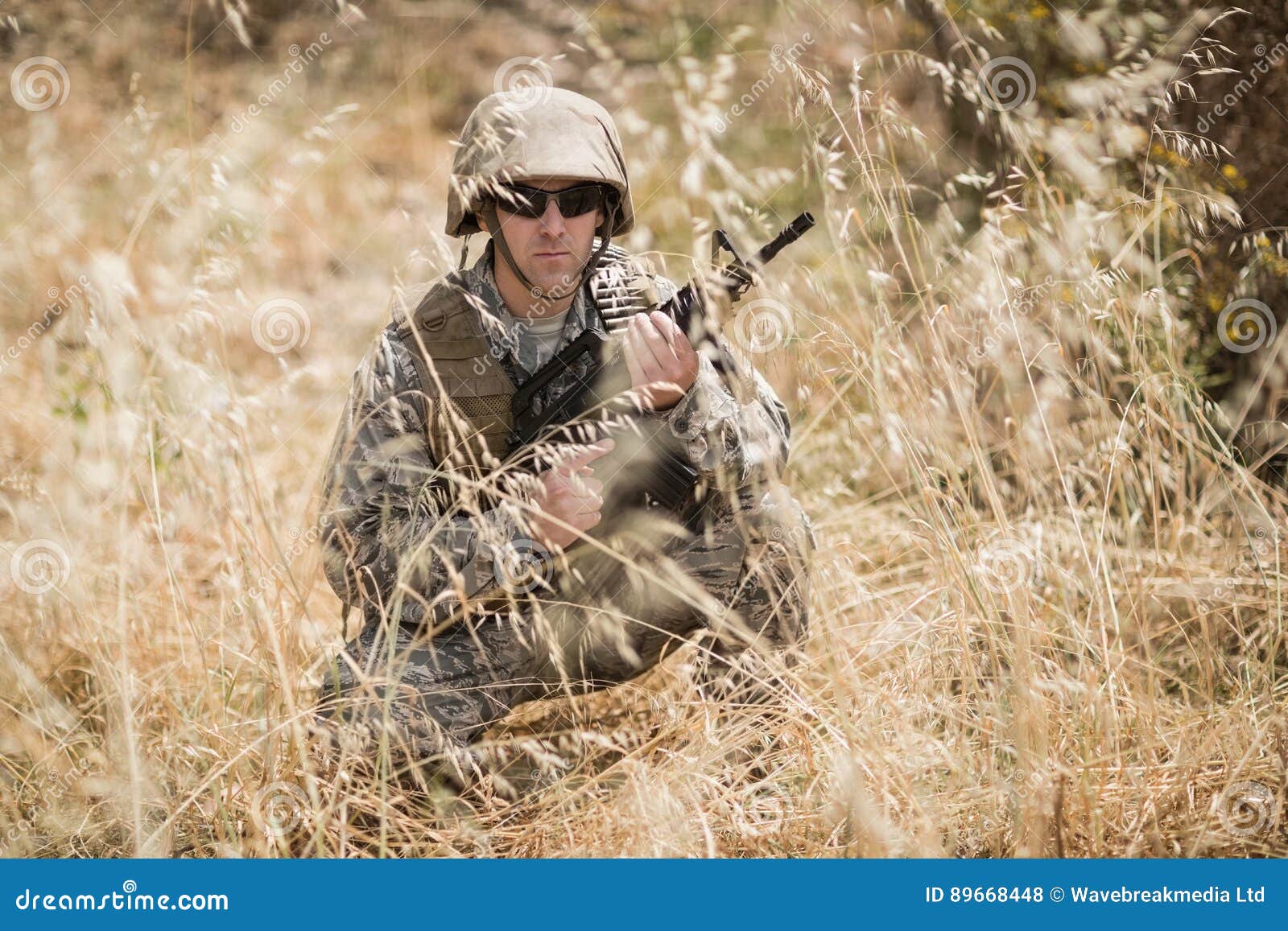 Military Soldier Guarding with a Rifle Stock Photo - Image of guard ...