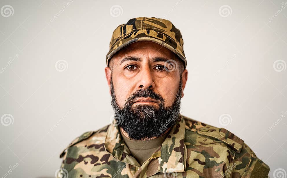 Military Soldier Looking at Camera Stock Photo - Image of officer ...