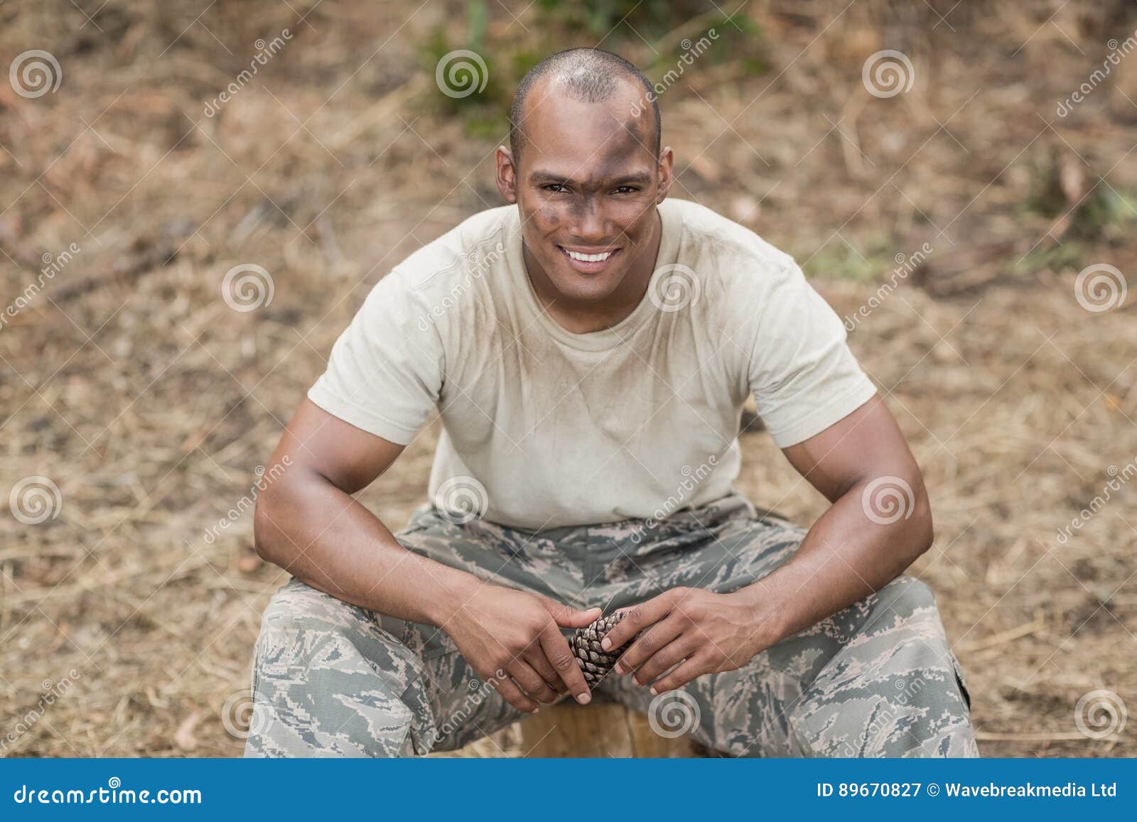 Military Soldier Relaxing during Obstacle Training Stock Image - Image ...
