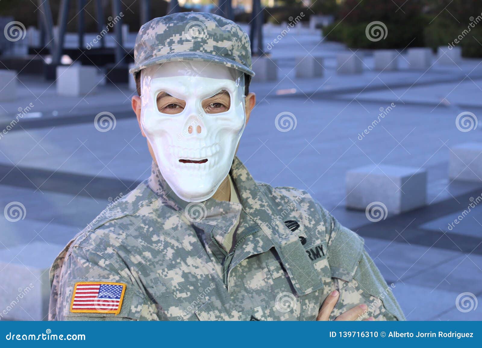 Military Soldier with Skeleton Face Stock Photo - Image of combat ...