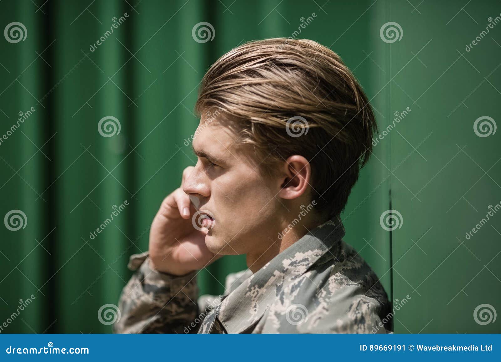 Military Soldier Talking on Mobile Phone Stock Image - Image of combat ...