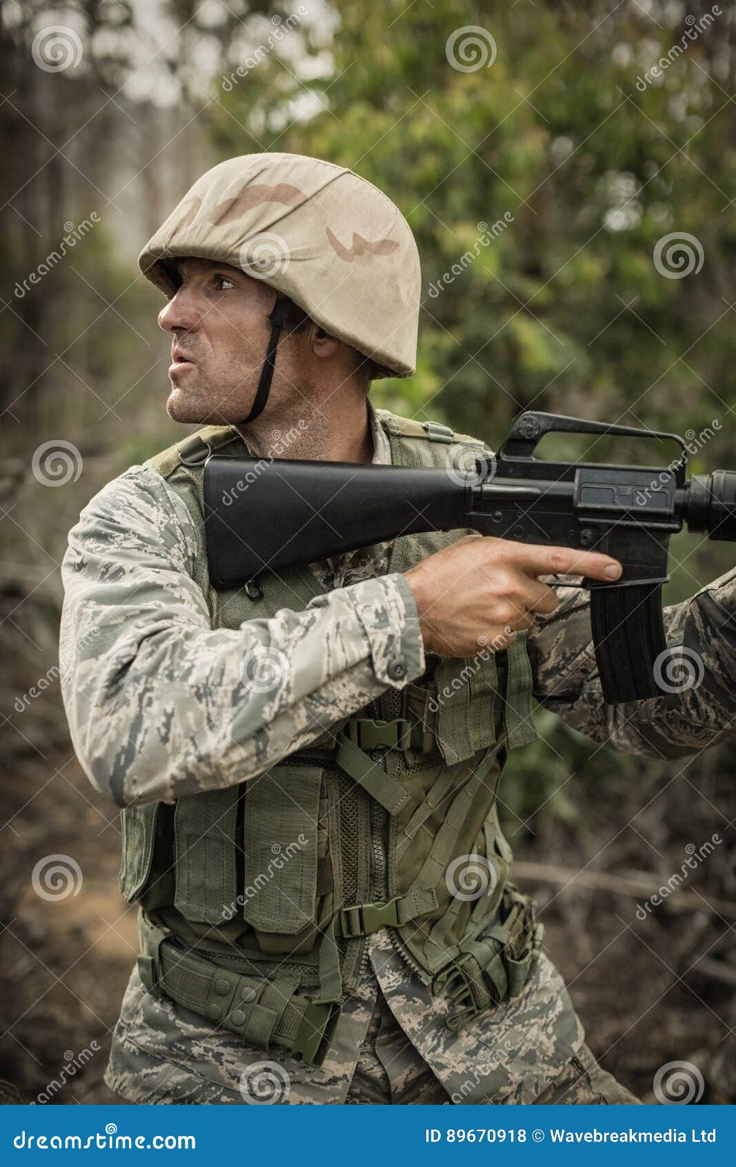 Military Soldier during Training Exercise with Weapon Stock Photo ...