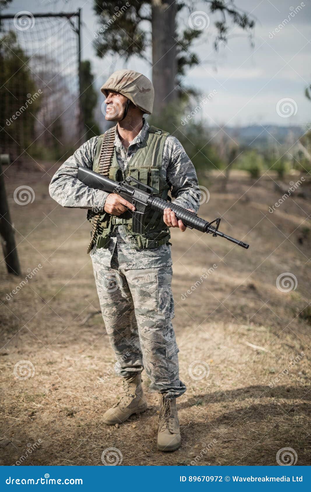 Military Soldier during Training Exercise with Weapon Stock Photo ...