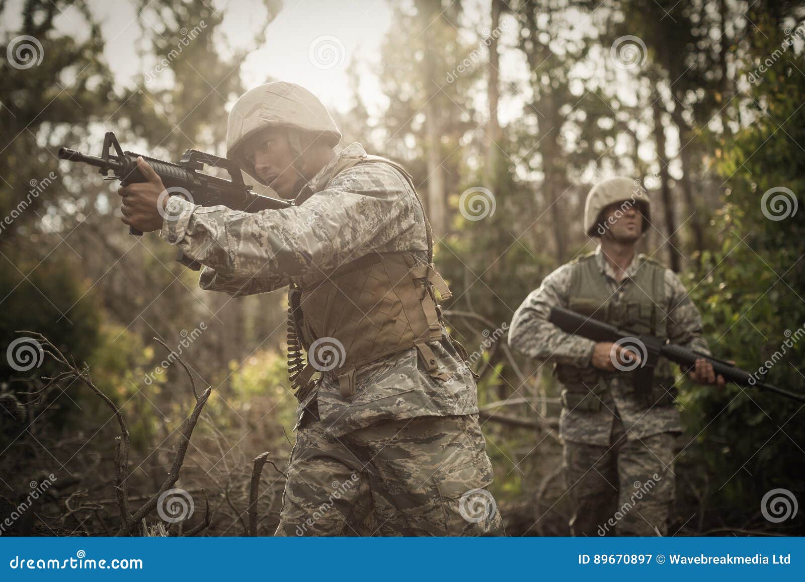 Military Soldiers during Training Exercise with Weapon Stock Image ...