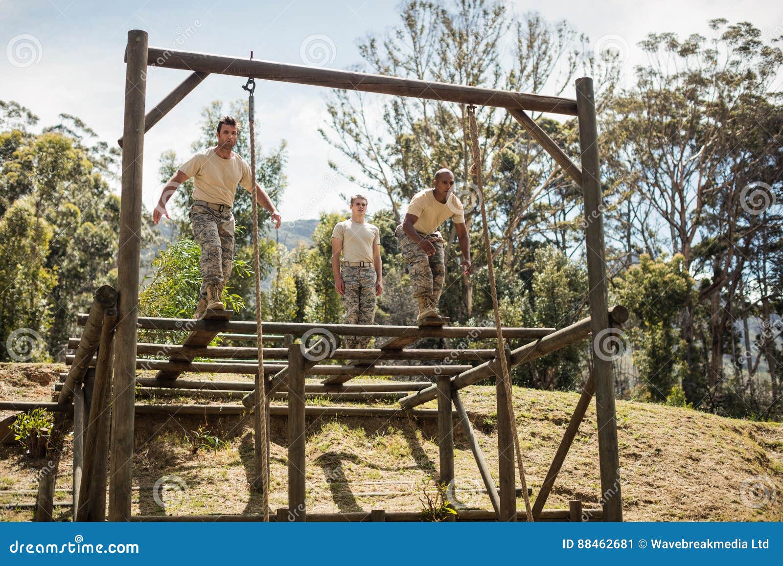 Military Soldiers Training Rope Climbing Stock Image - Image of health ...
