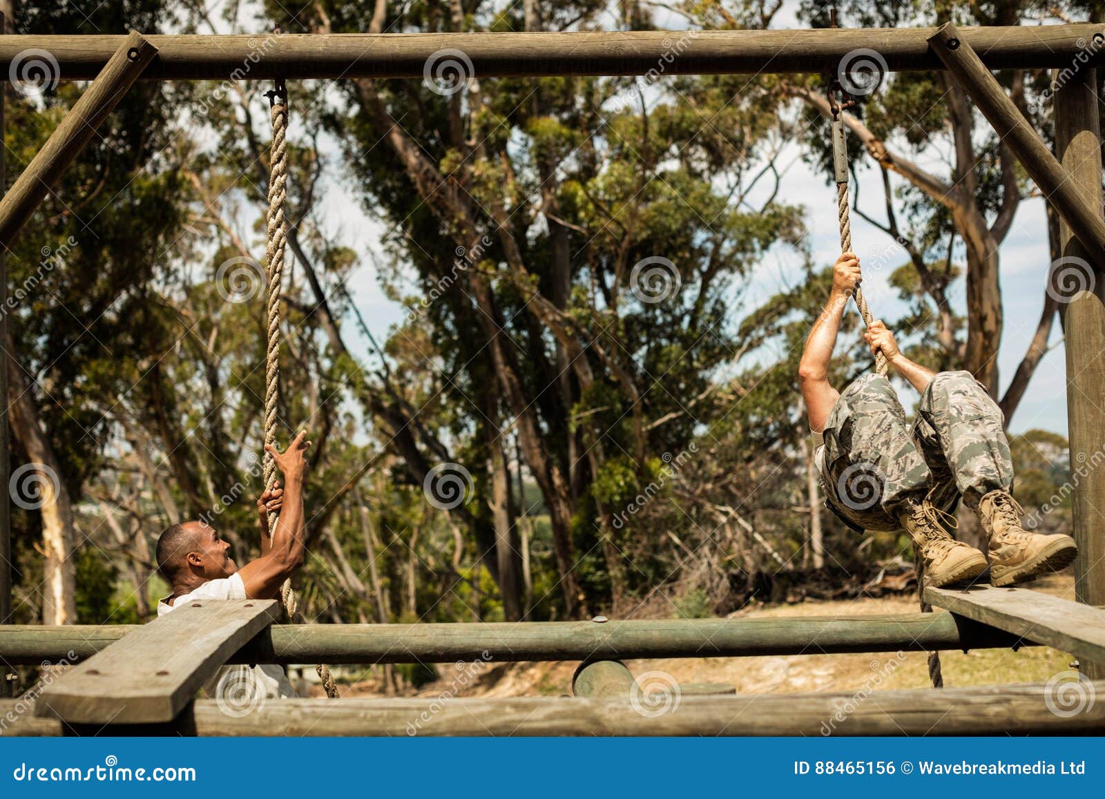 Military Soldiers Training Rope Climbing Stock Photo - Image of boot ...