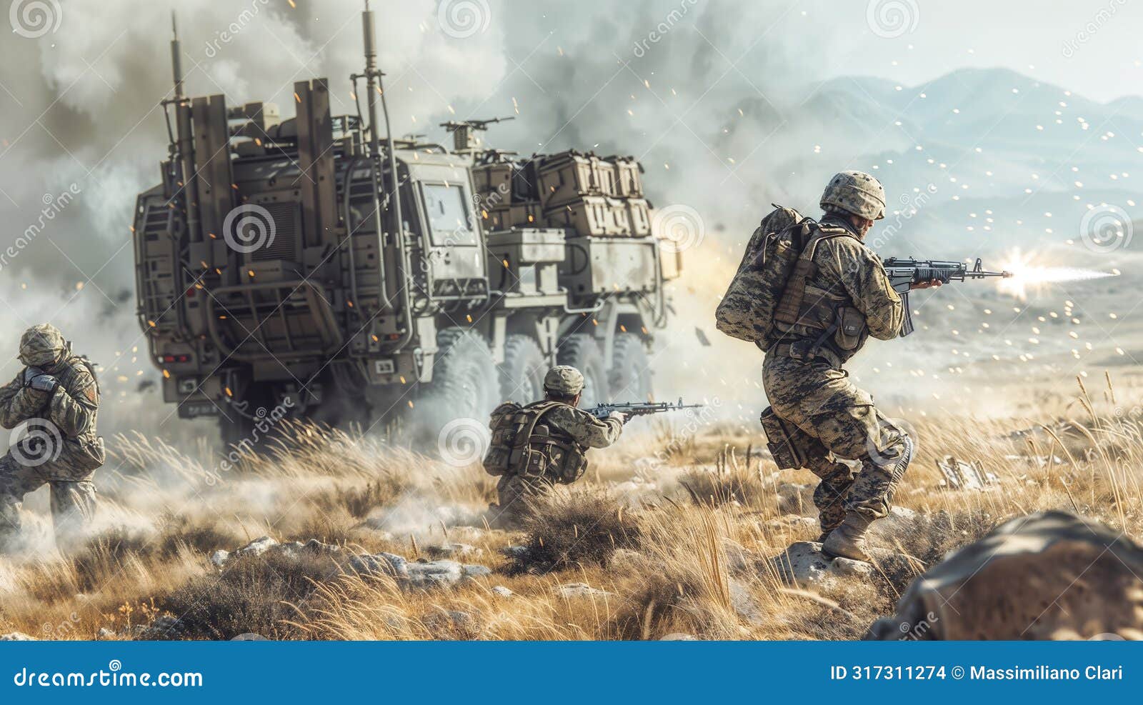 Military Squad in Tactical Operation Stock Illustration - Illustration ...