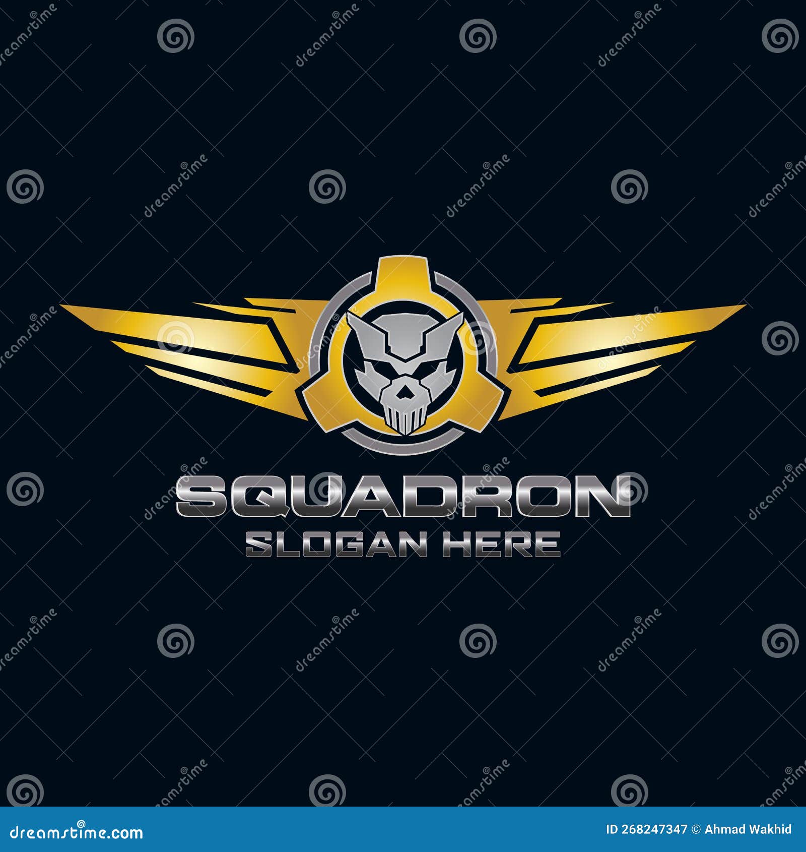 Military Squadron Skull Logo Stock Vector - Illustration of head, army ...