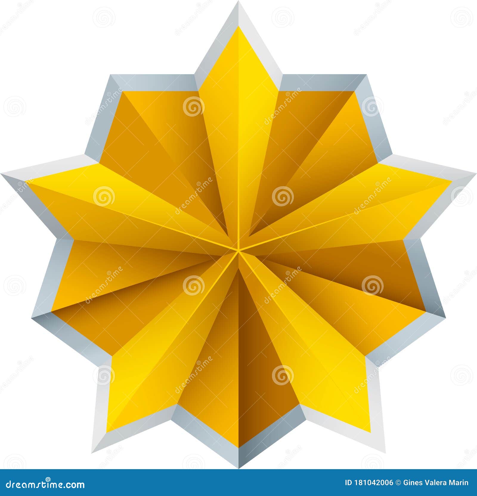 Military Star in Yellow and Gray. Shadows and Lights Effect Stock ...
