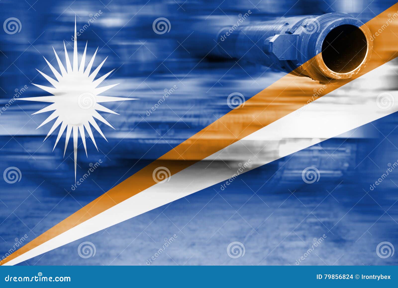 Military Strength Theme, Motion Blur Tank with Marshall Islands Stock ...