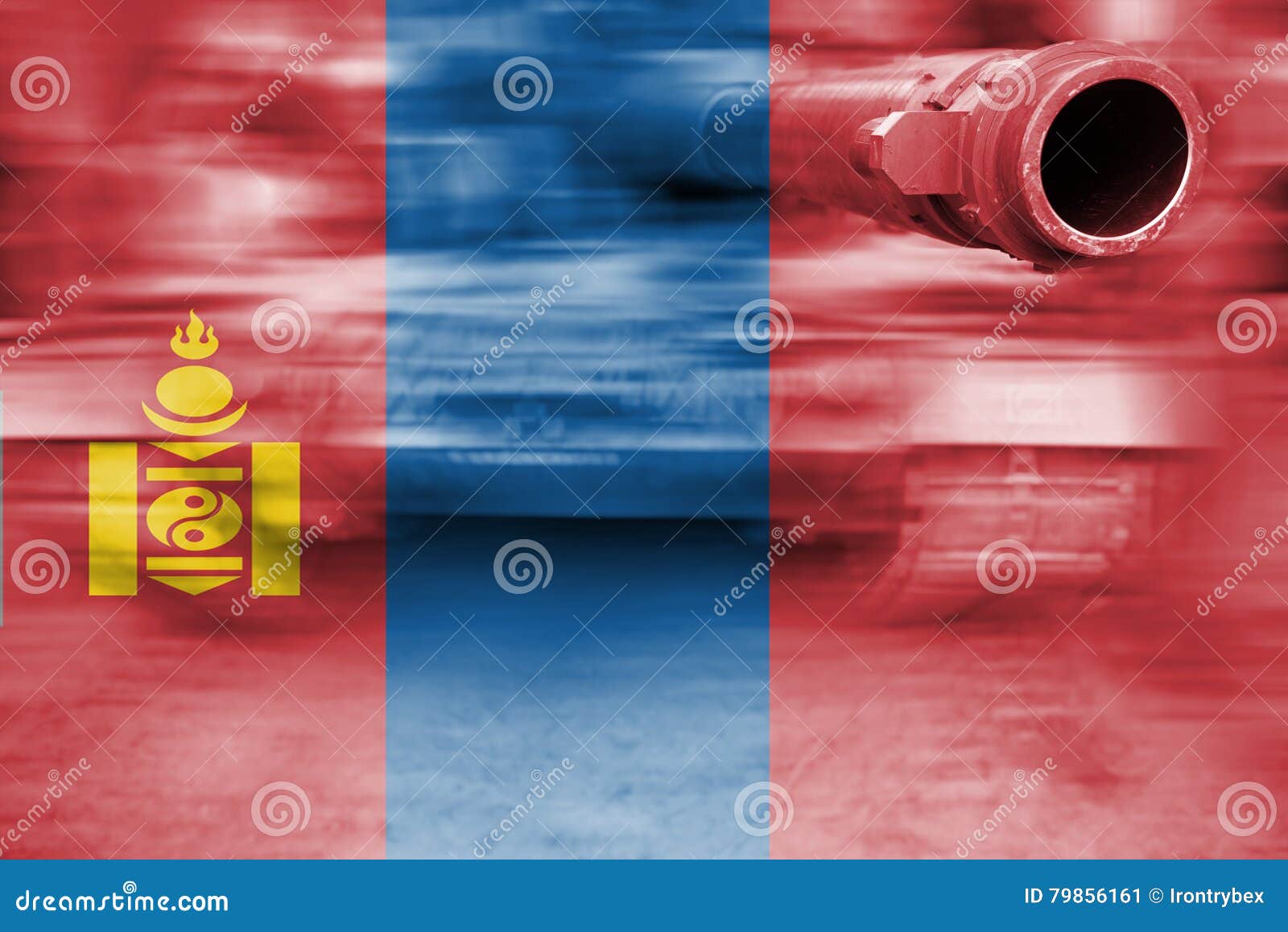 Military Strength Theme, Motion Blur Tank with Mongolia Flag Stock ...