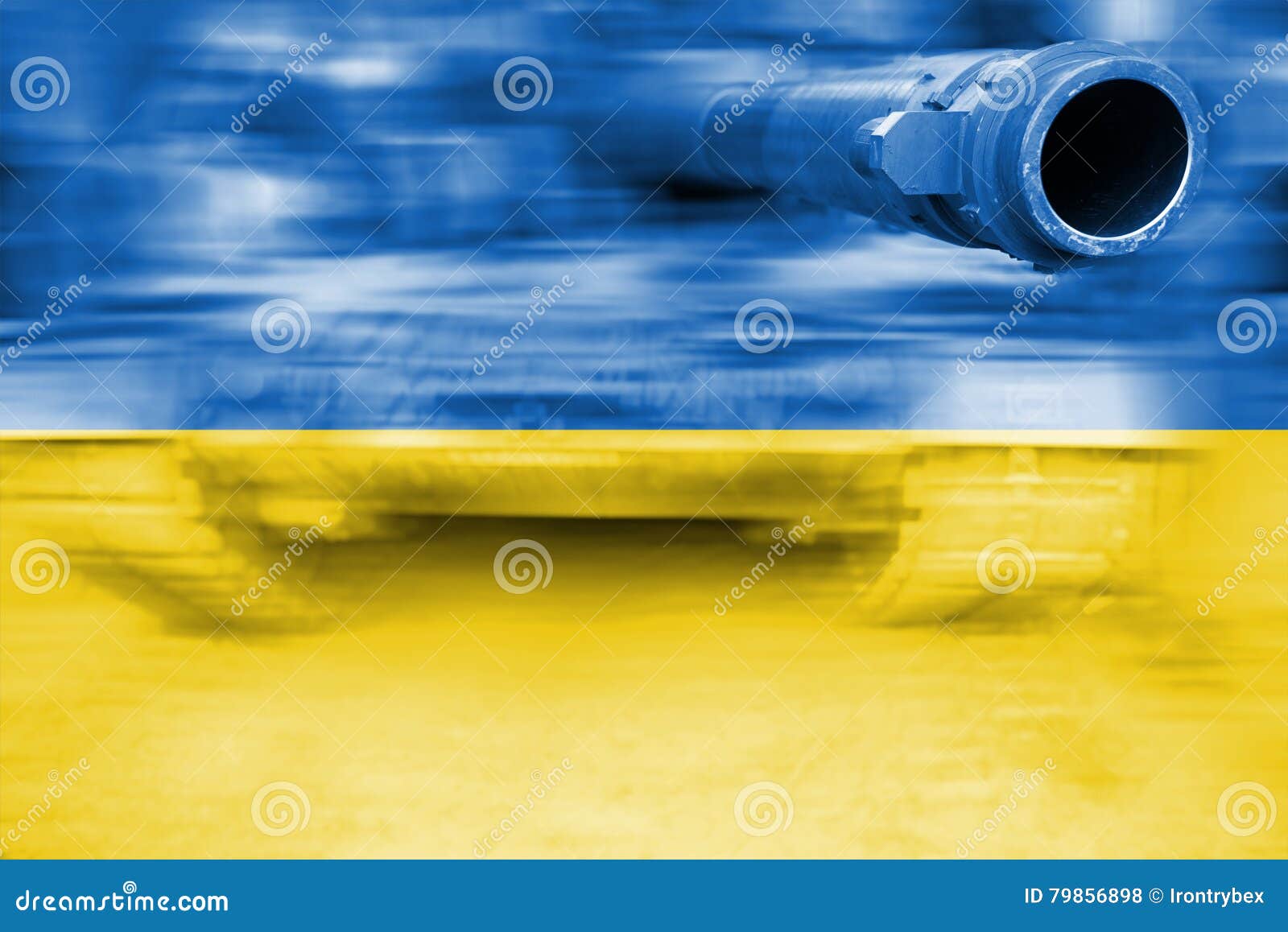 Military Strength Theme, Motion Blur Tank with Ukraine Flag Stock Photo ...