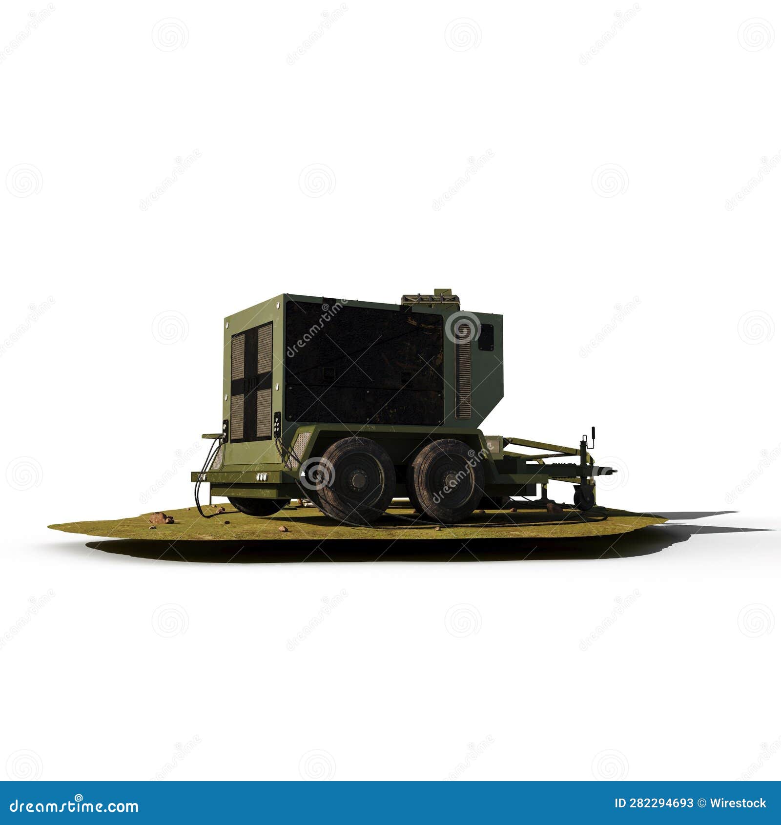 Military-style Army Generator Trailer on Wheels Stock Illustration ...