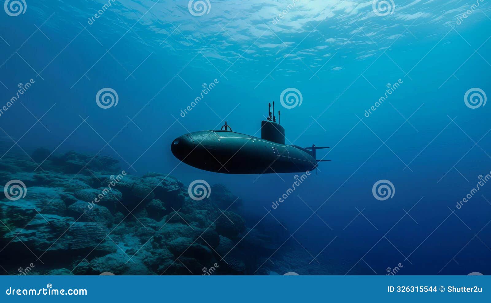 Military Submarine. Isolated On White Background Royalty-Free Stock ...