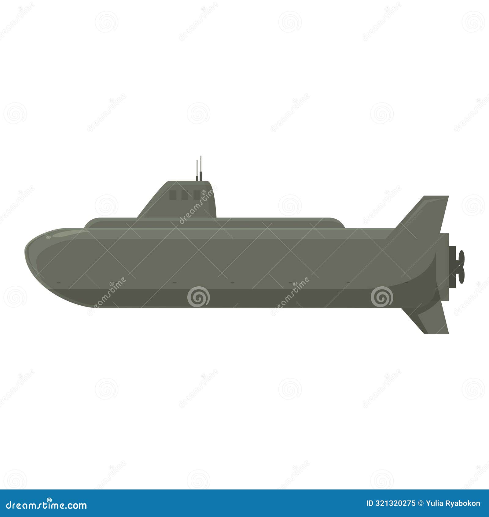 Large Nuclear Submarine Patrolling the Ocean Surface Stock Vector ...