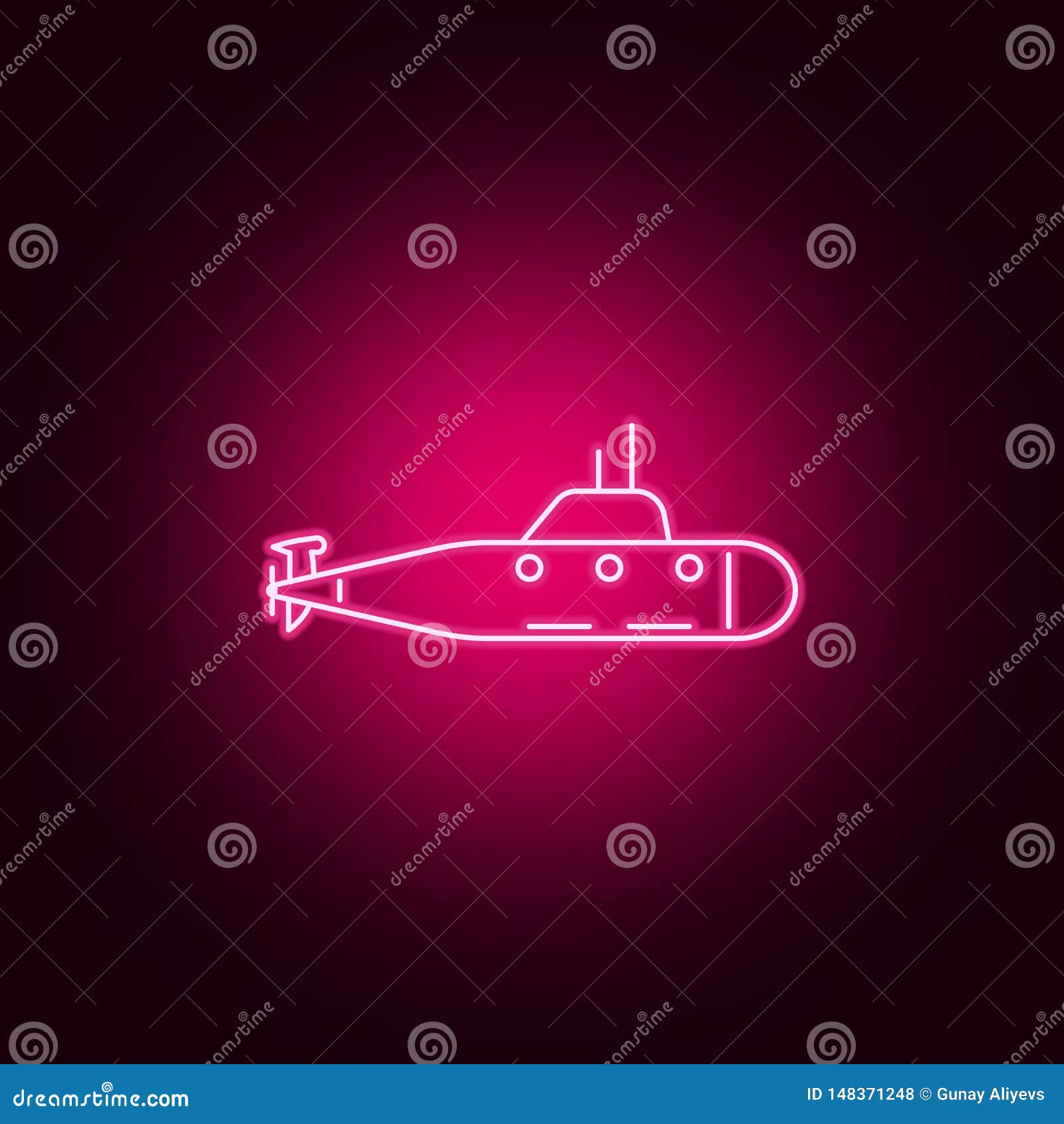 Military Submarine Neon Icon. Elements of Transport Set Stock ...