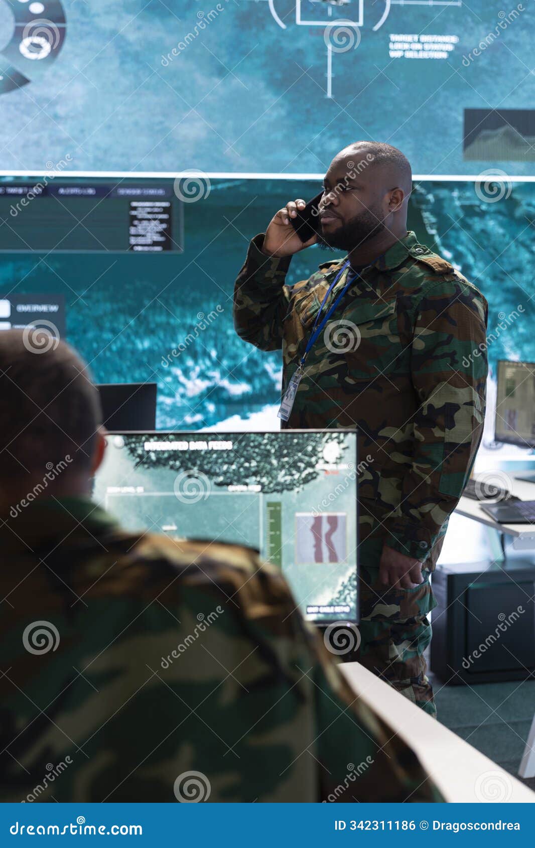 Military Supervisor Transmit Intelligence Via Phone Call in Base of ...