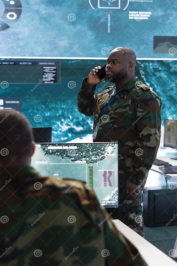 Military Supervisor Transmit Intelligence Via Phone Call in Base of ...