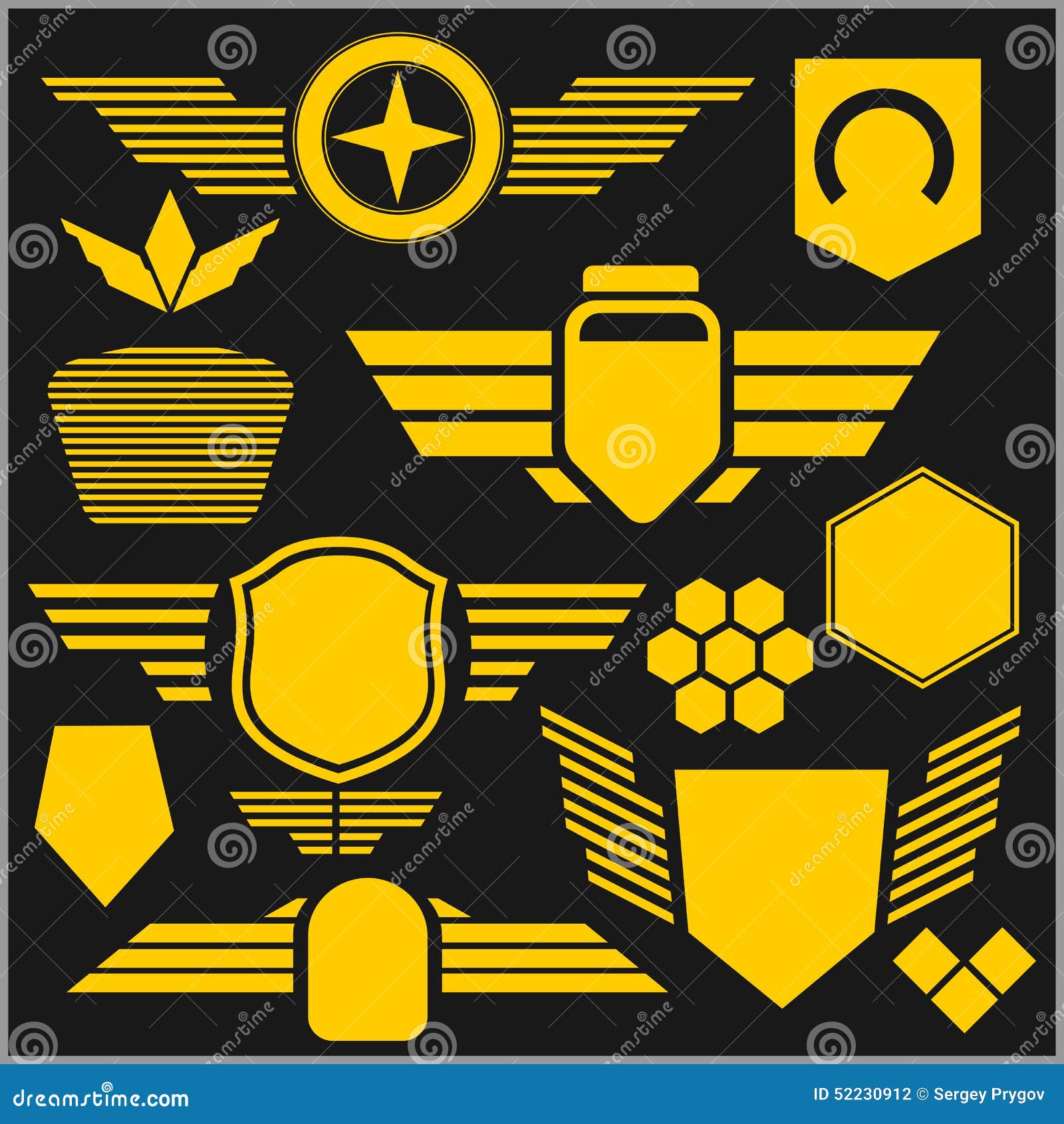 Military Symbol Icons - Vector Set Stock Vector - Illustration of ...