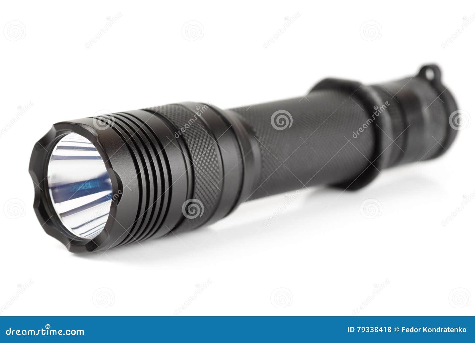 Military Tactical LED Flashlight Isolated on White Stock Photo - Image ...