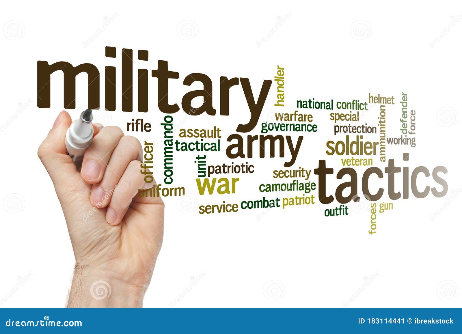 Military Tactics Word Cloud Concept Stock Illustration Illustration