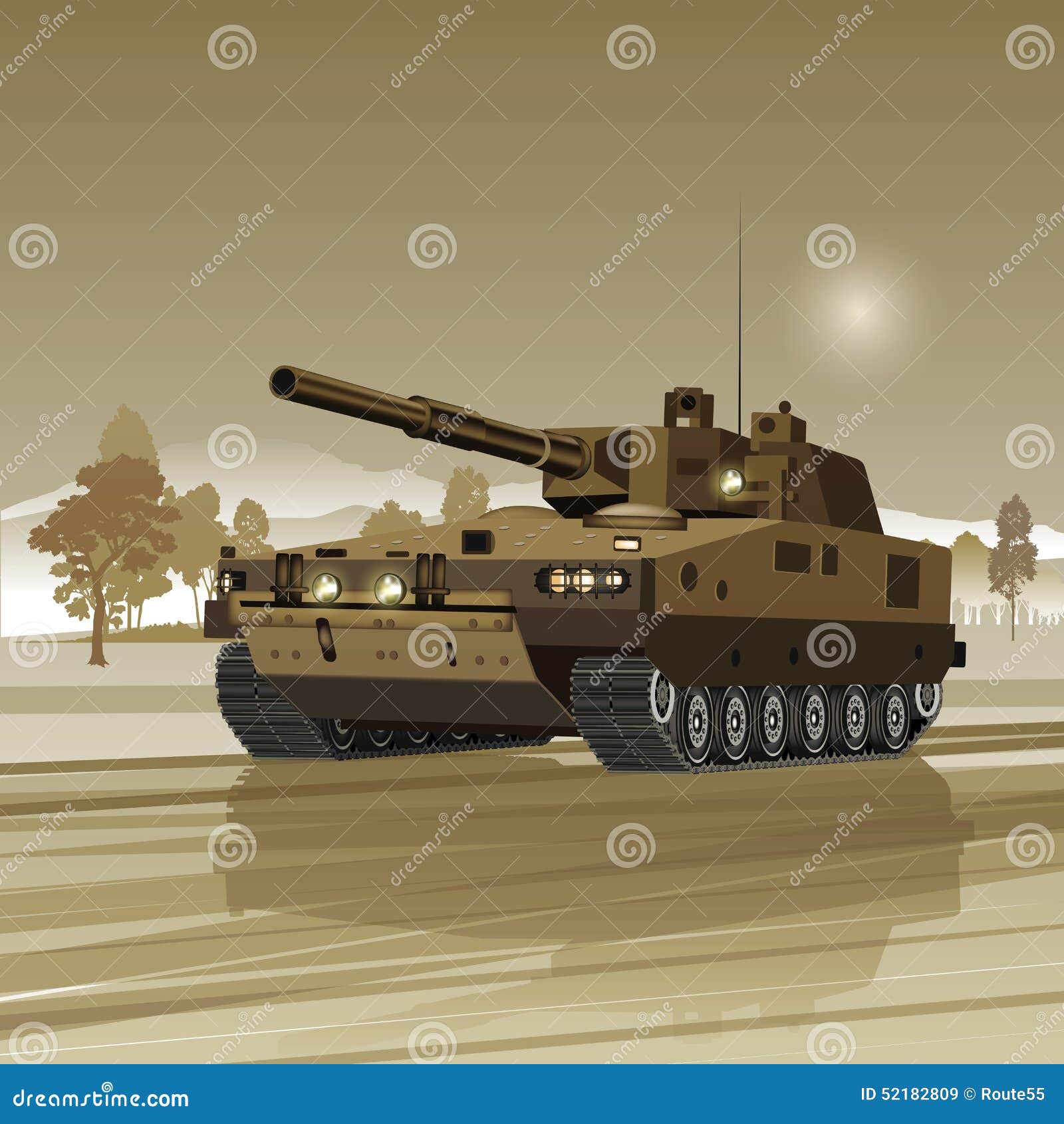 Military tank stock vector. Illustration of single, painting - 52182809