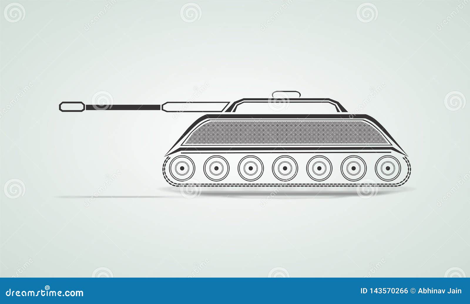 Military Tank Black and White Minimal Design/sketch with Geometric ...