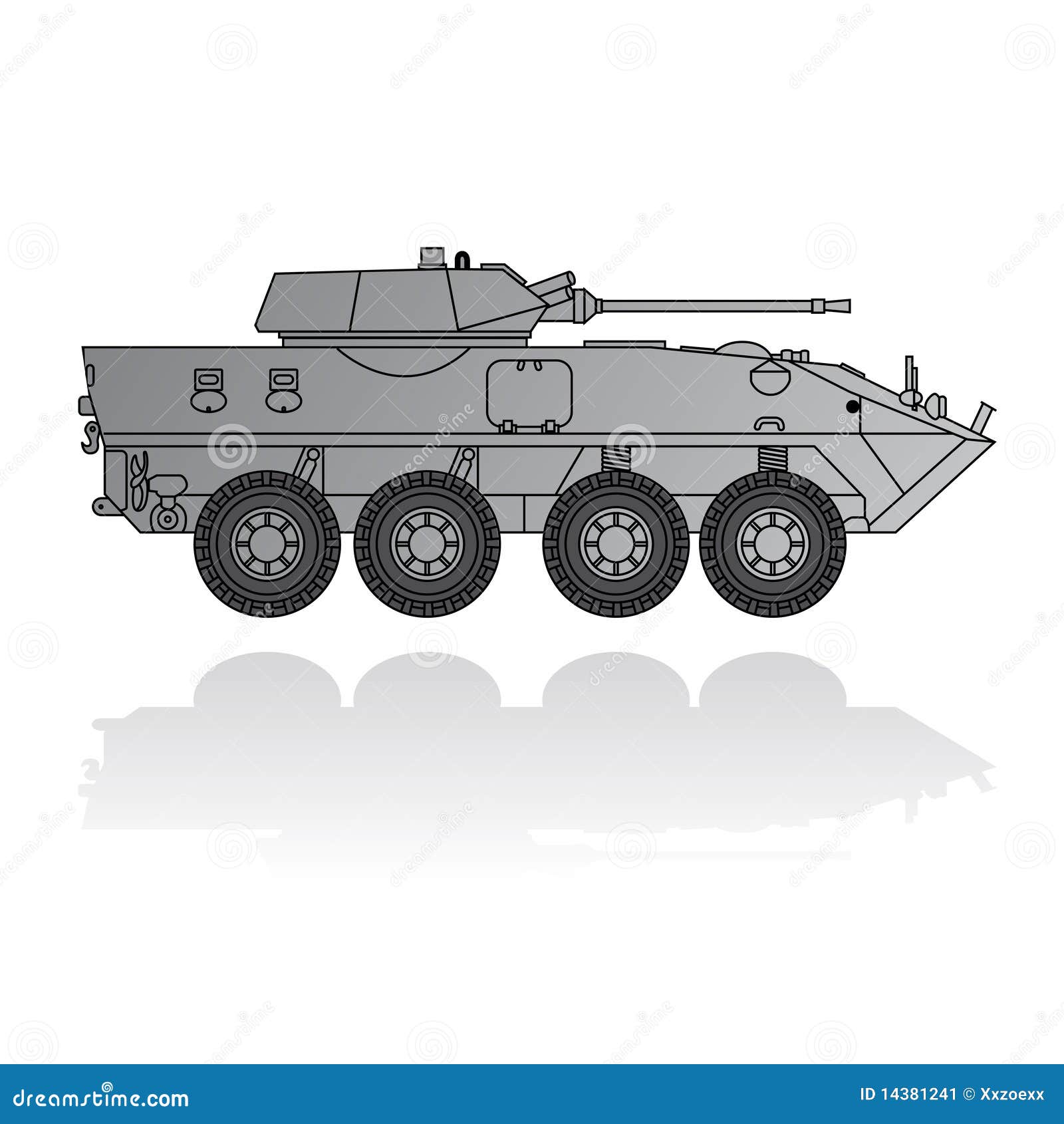 Military Tank Isolated Vector Stock Vector - Illustration of cannon ...