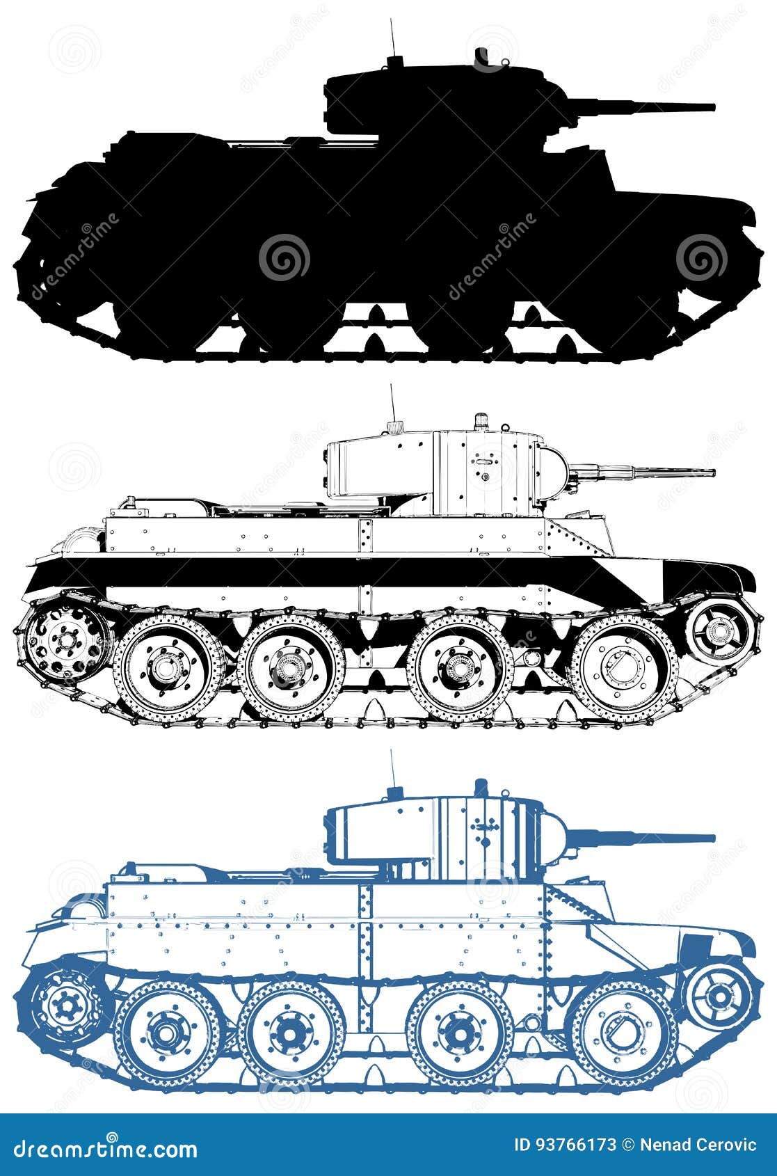 Military Tank Isolated on White Vector Stock Vector - Illustration of ...