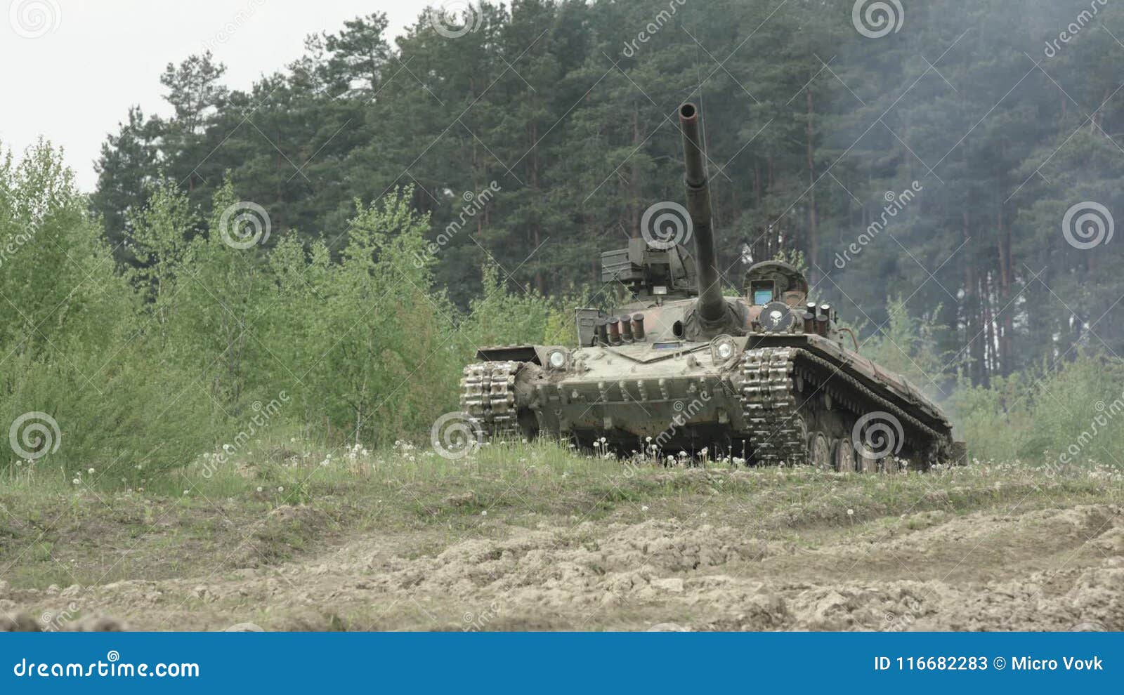 Military Tank in Movement on a Dirt Ground Terrain Stock Video - Video ...