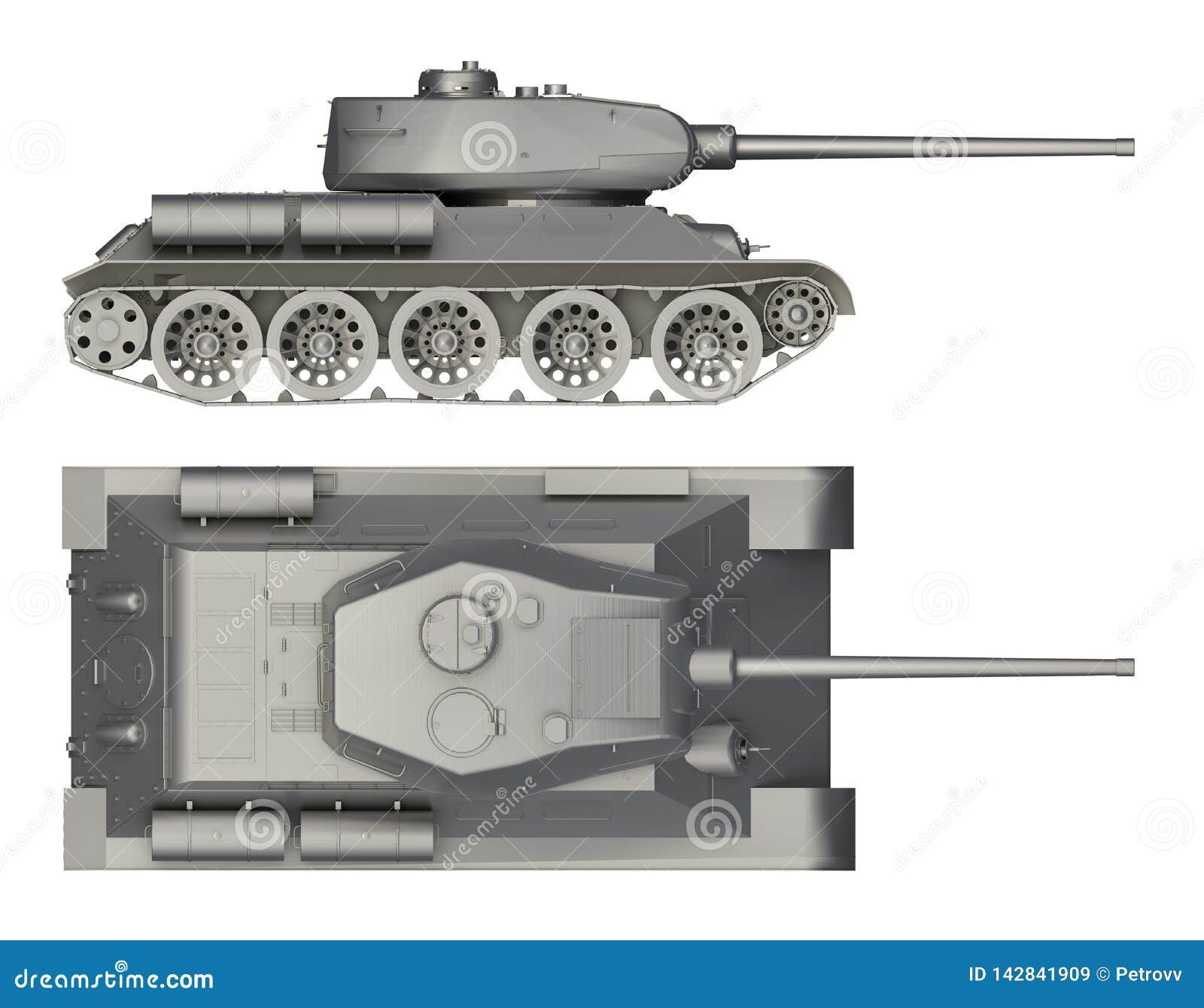 Military Tank Drawing Side View